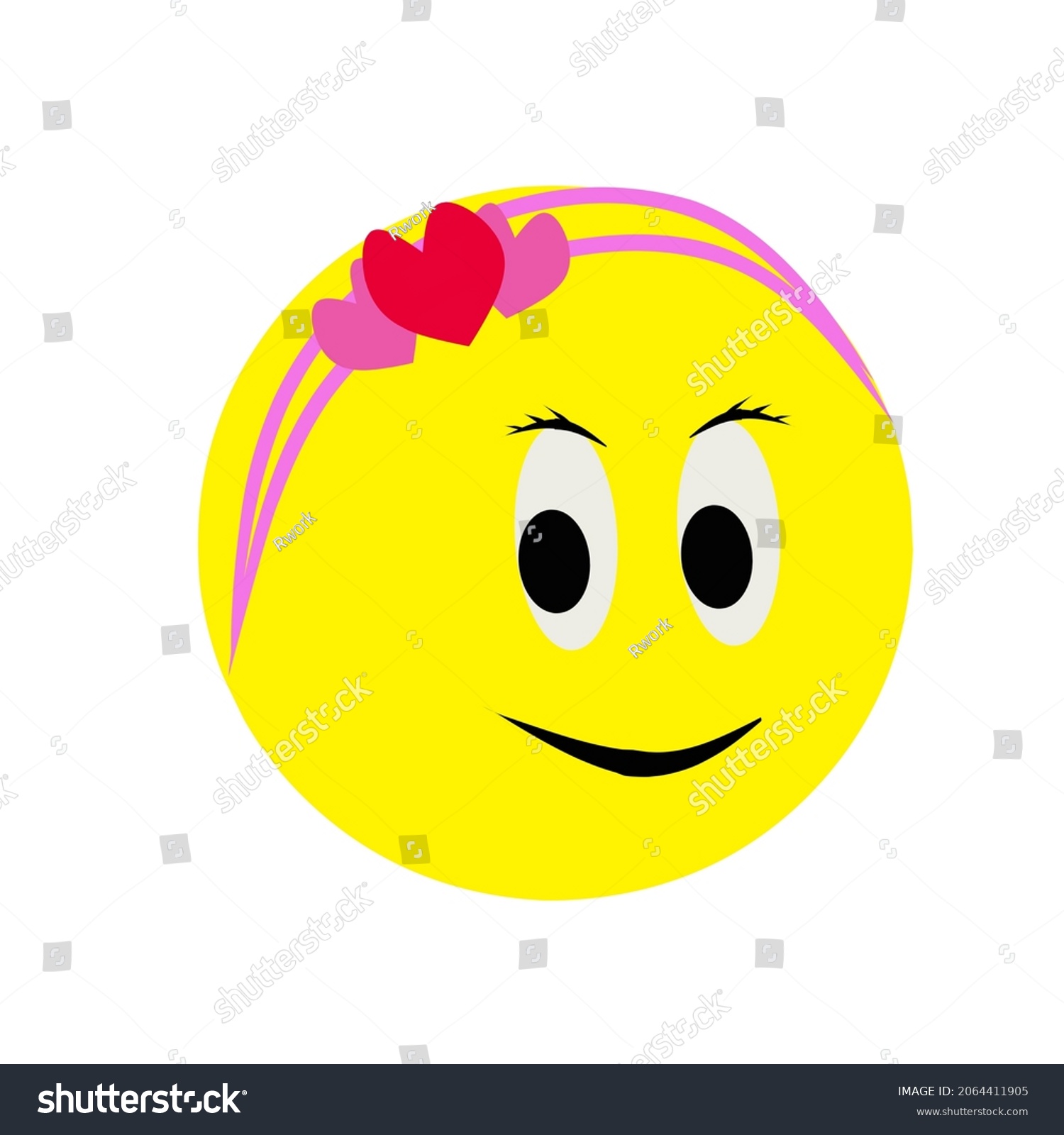 Cute Smile Lady Icon Vector Stock Vector (Royalty Free) 2064411905 ...