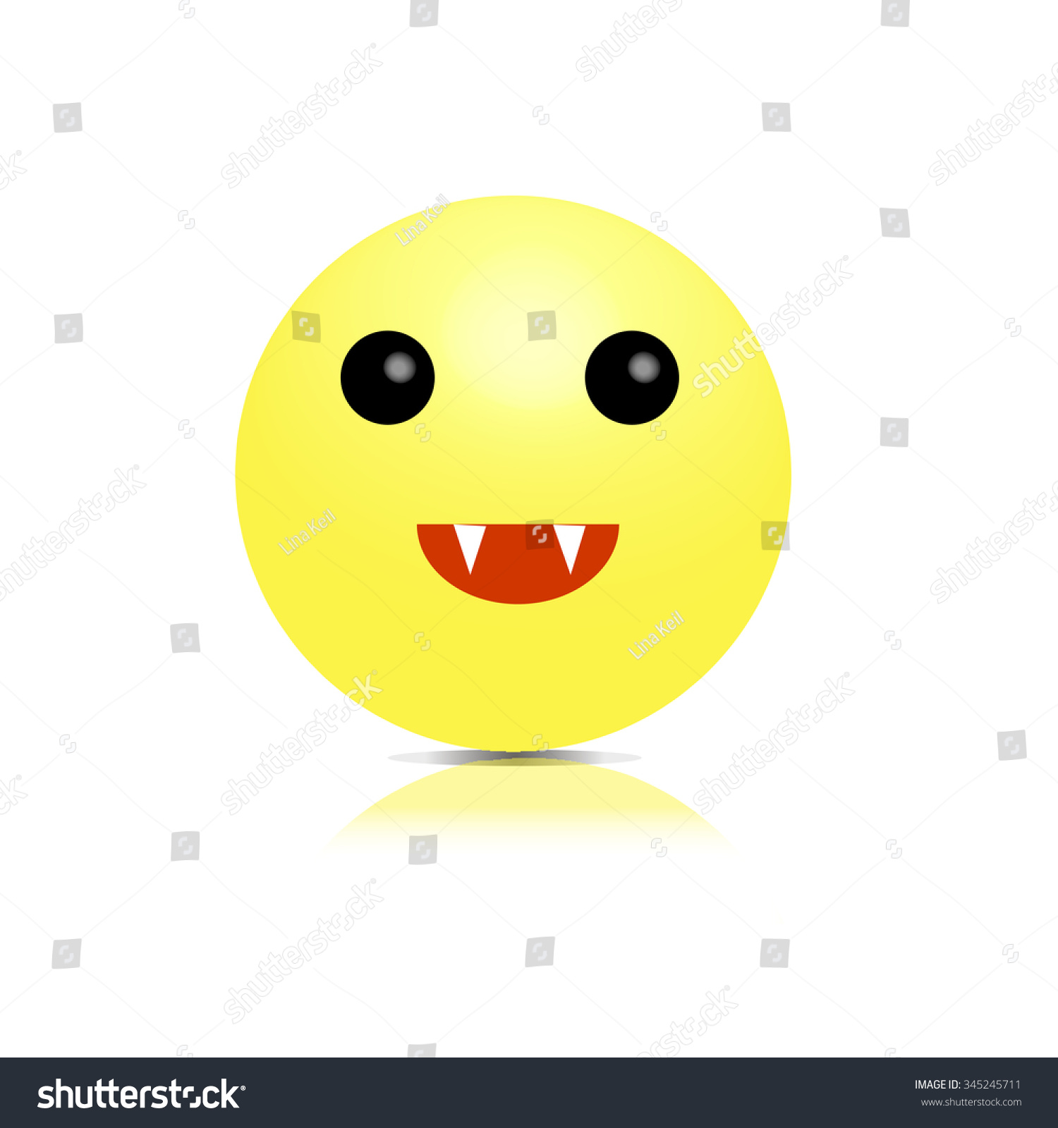 Cute Smile Vampire Two Teeth Stock Vector (Royalty Free) 345245711 ...