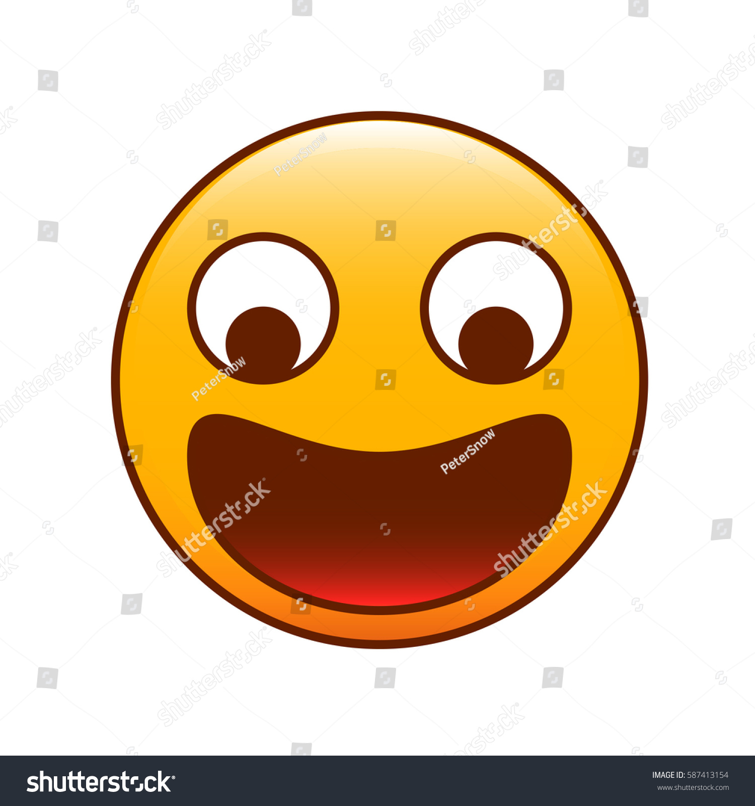 Cute Smiley Face Big Smile Vector Stock Vector (Royalty Free) 587413154 ...