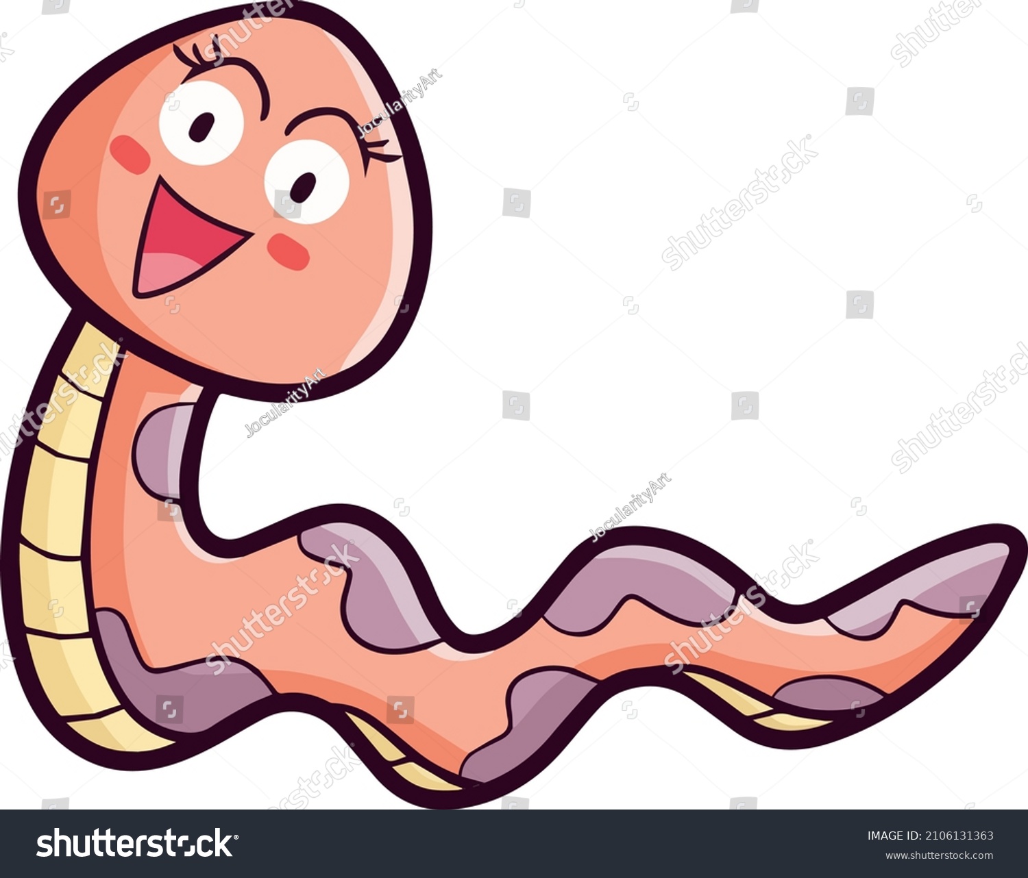 Cute Snake Side View Cartoon Vector Stock Vector (Royalty Free) 2106131363