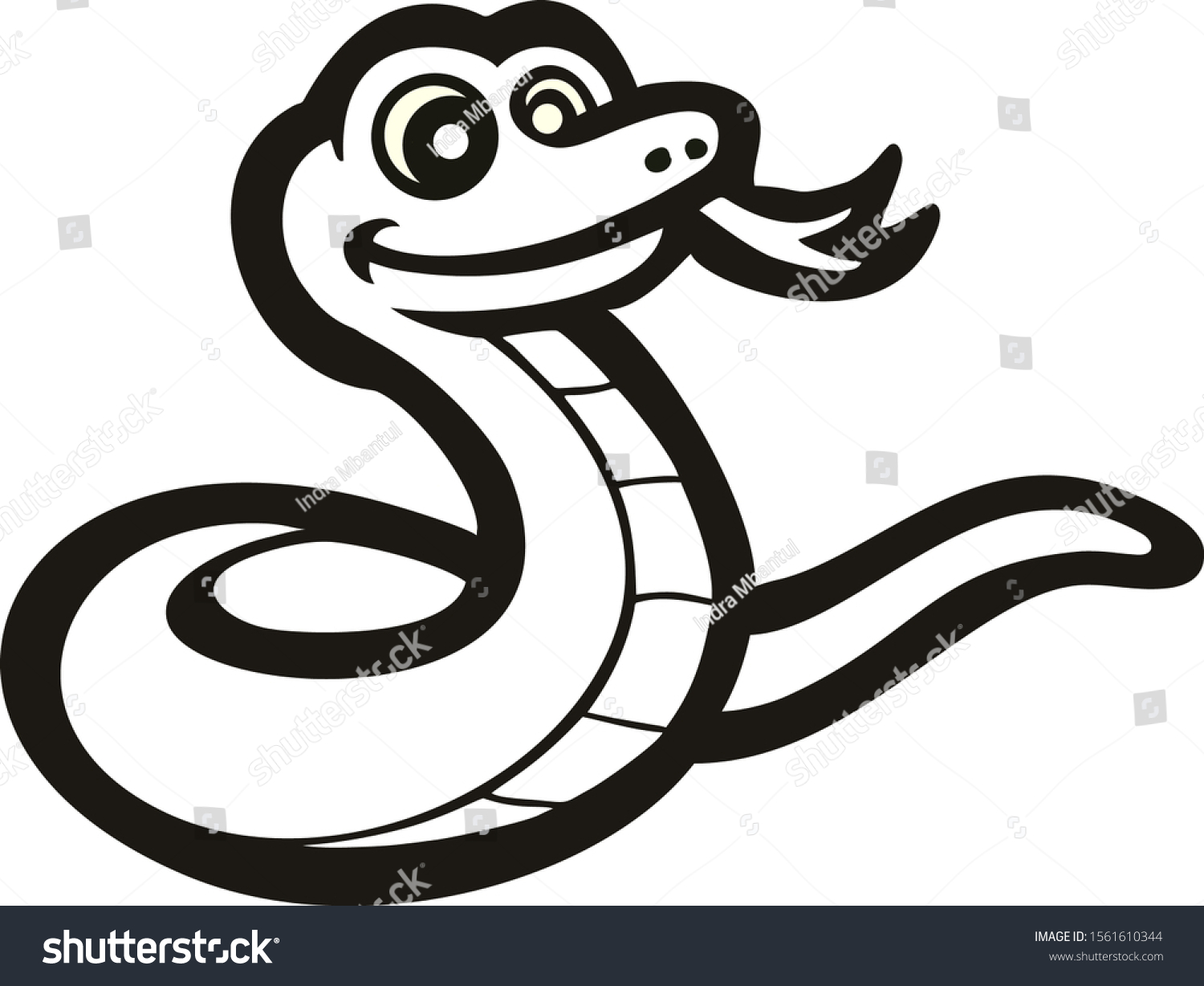 Cute Snake Vector Cartoon Outline Image Stock Vector (Royalty Free ...