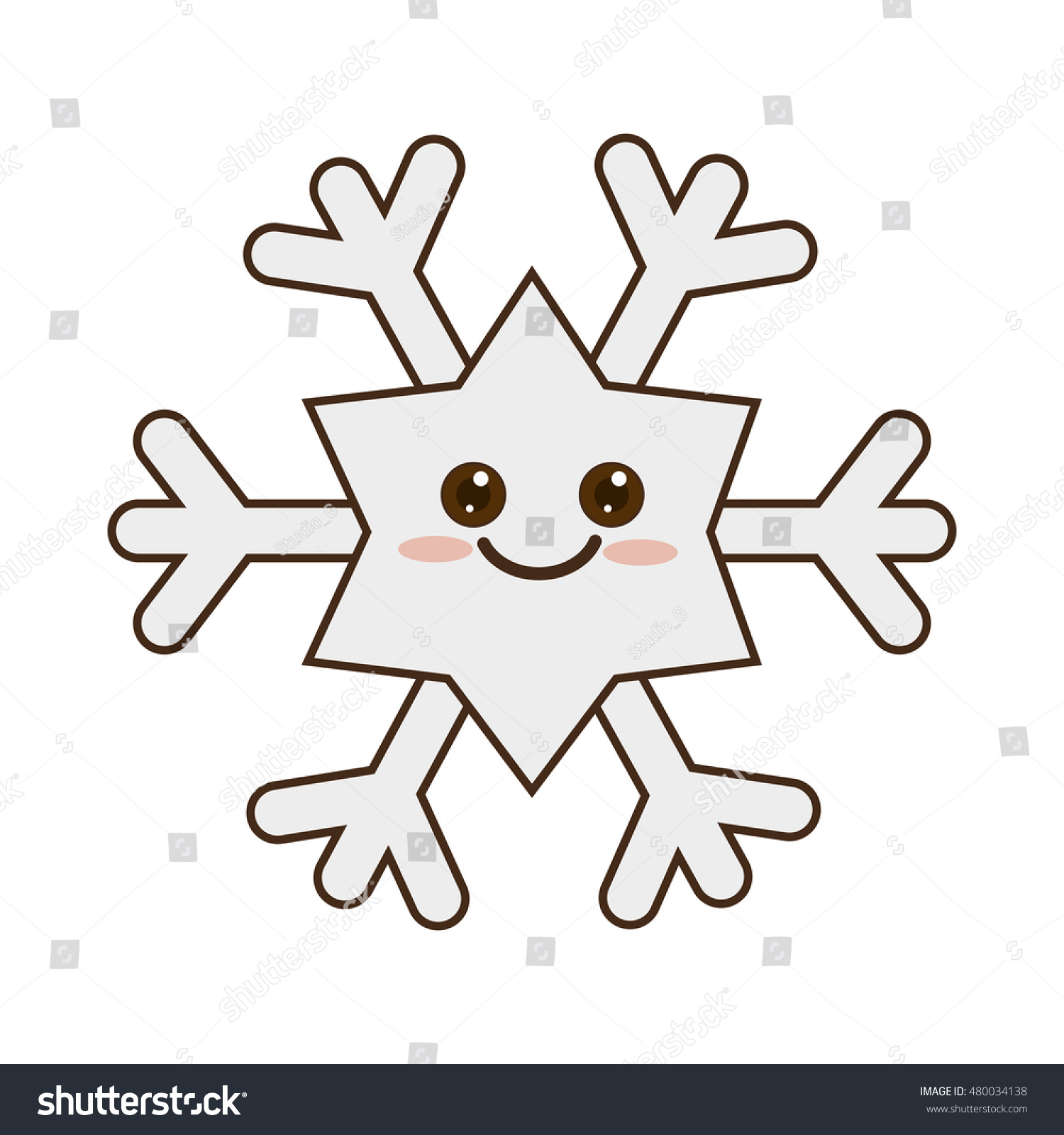 Cute Snowflake Cartoon Stock Vector 480034138 - Shutterstock