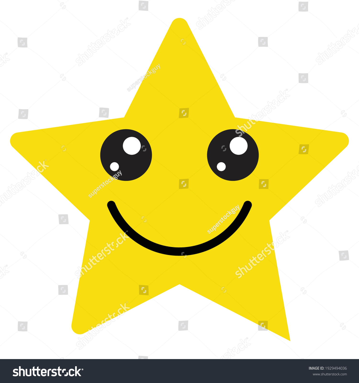Vektor Stok Cute Social Media Emoji Star Smiling Tanpa Royalti