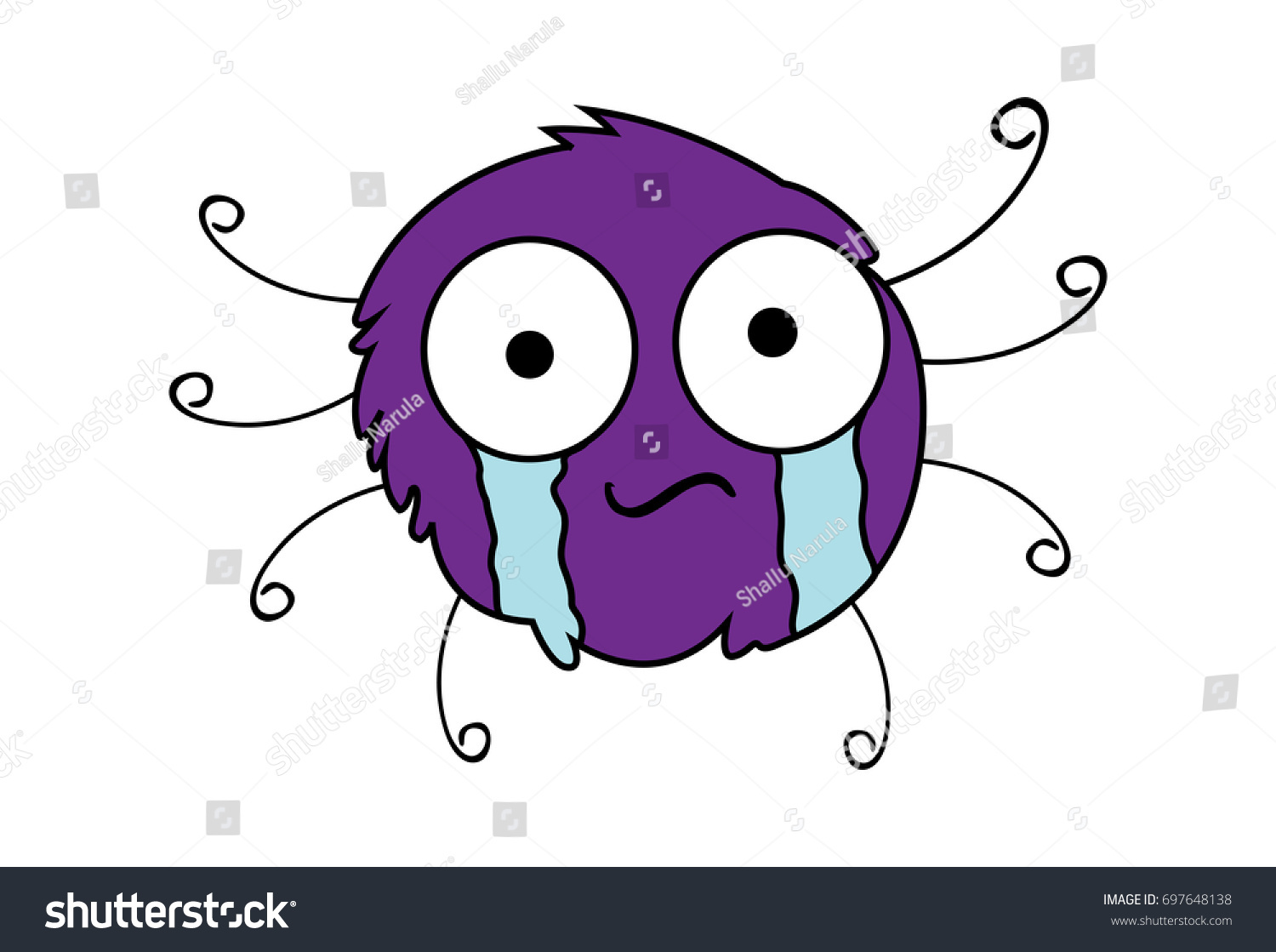 Cute Spider Crying Vector Illustration Isolated Stock Vector (Royalty ...