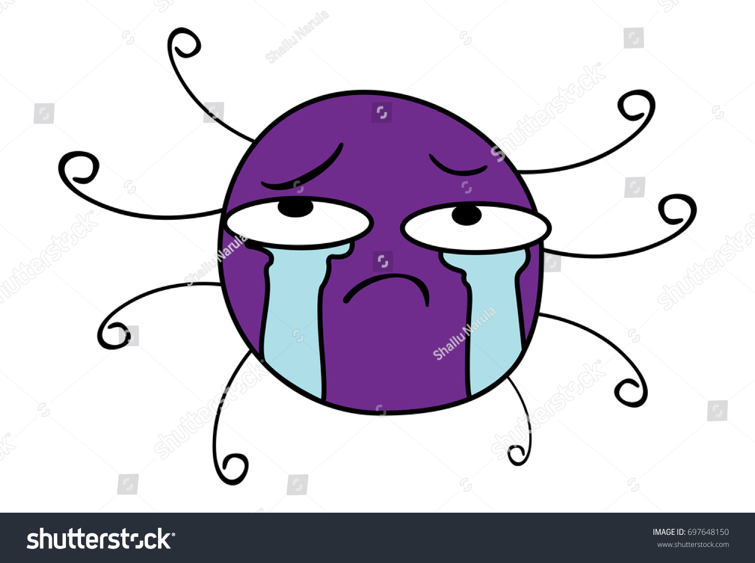 Cute Spider Crying Vector Illustration Isolated: vector de stock (libre ...