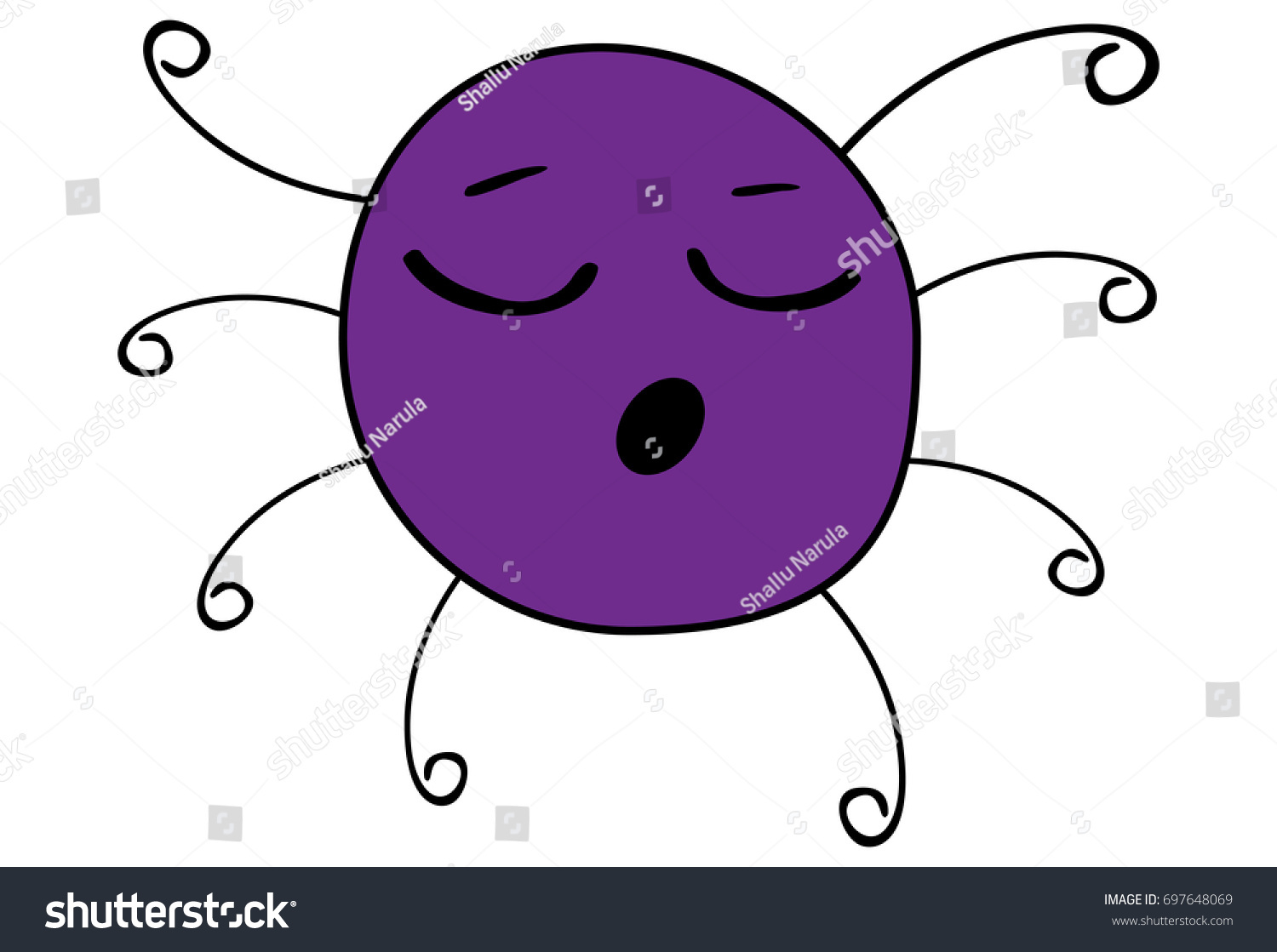 Cute Spider Thinking Vector Illustration Isolated: เวกเตอร์สต็อก (ปลอด ...
