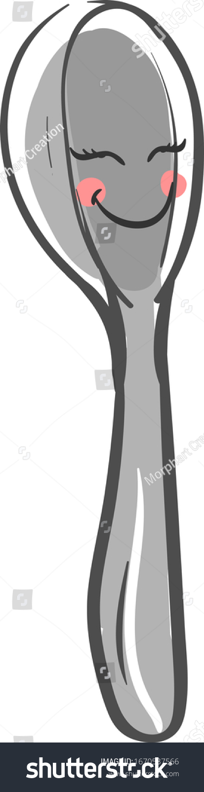 Cute Spoon Illustration Vector On White Stock Vector (Royalty Free ...