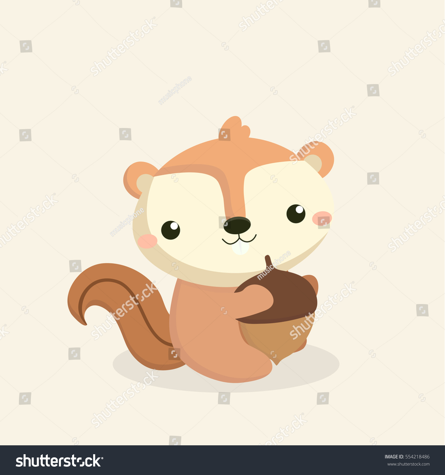Cute Squirrel Cartoon Stock Vector (Royalty Free) 554218486