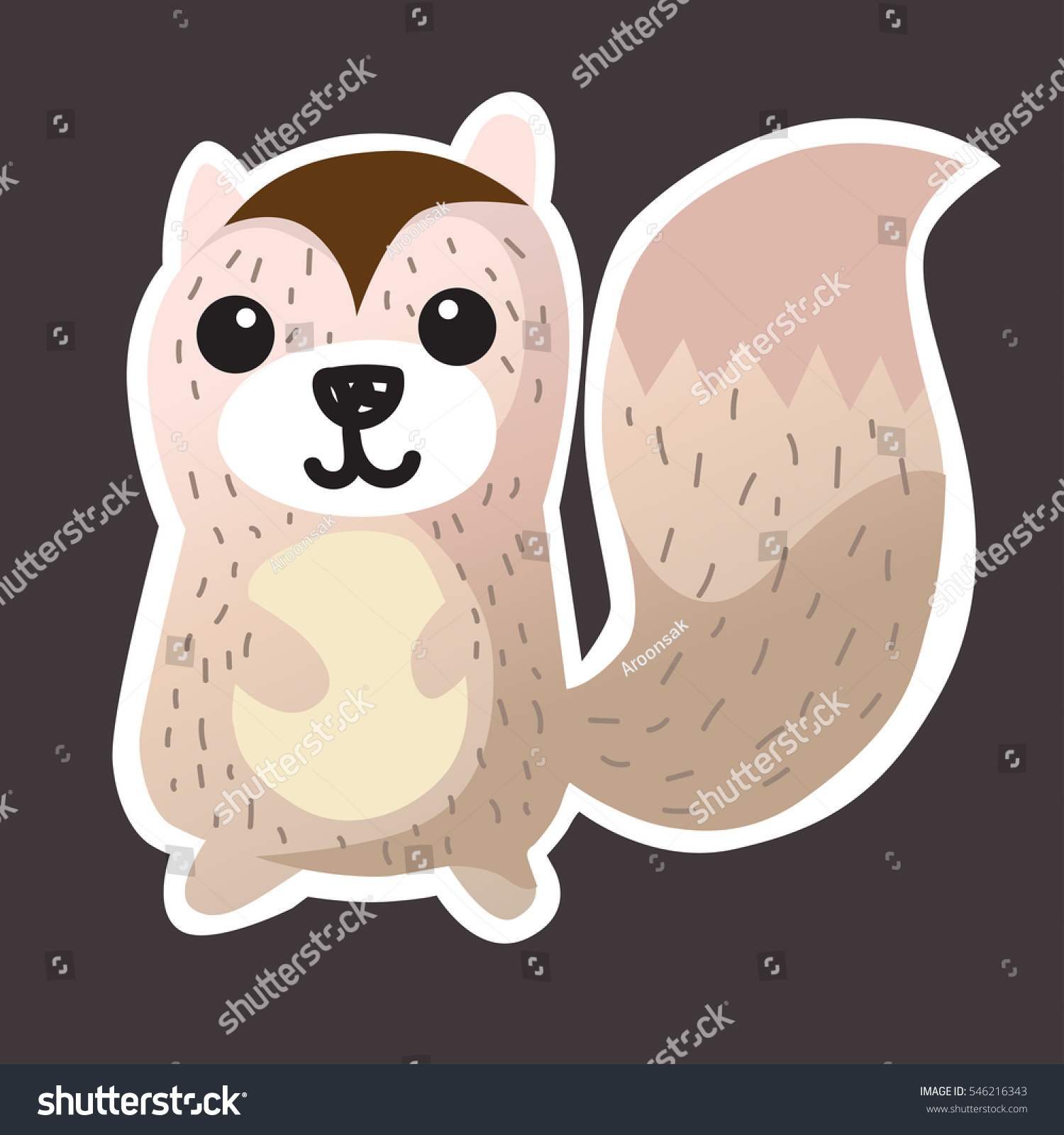 Cute Squirrel Cartoon Illustration Vector Image Stock Vector (Royalty ...
