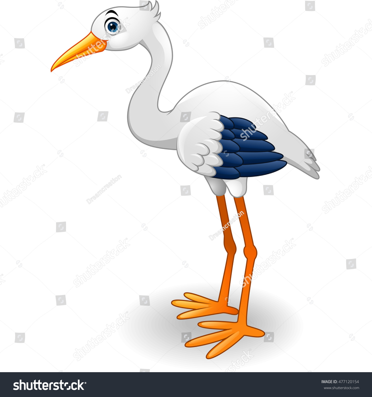 Cute Stork Cartoon เวกเตอร์สต็อก 477120154 - Shutterstock