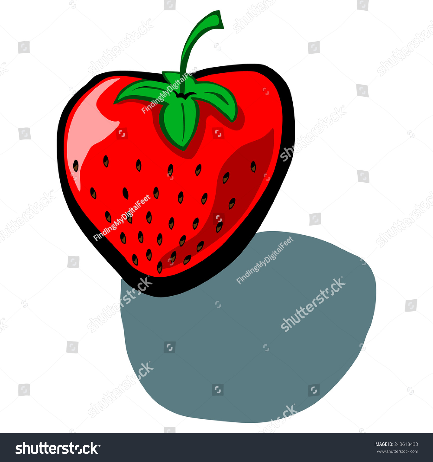 Cute Strawberry Vector Cartoon Stock Vector (Royalty Free) 243618430 ...