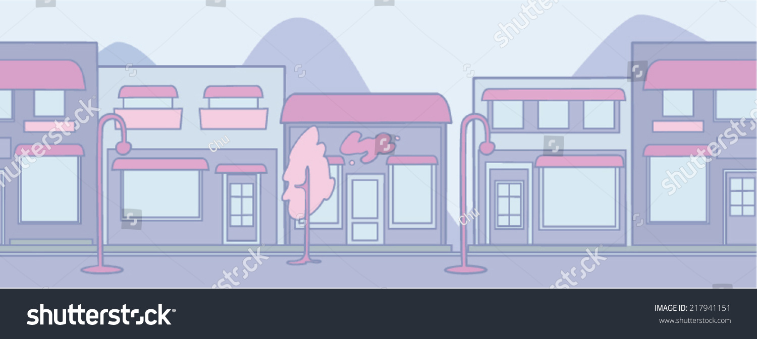 Cute Street Background Stock Vector (Royalty Free) 217941151