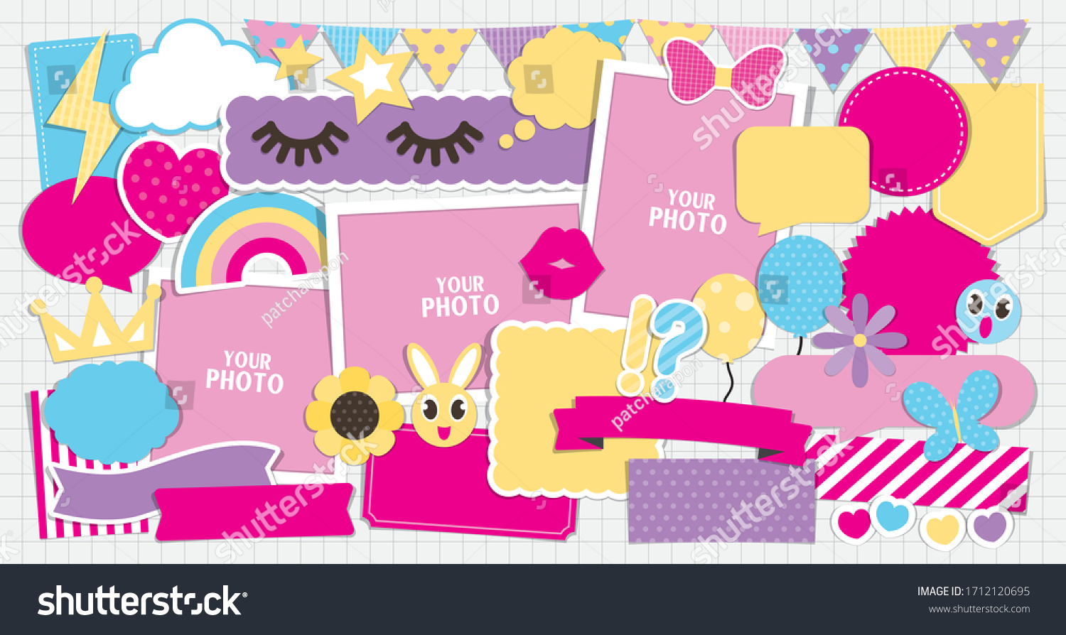 Cute Stuff Vector Set Scrapbook Diary Stock Vector (Royalty Free ...