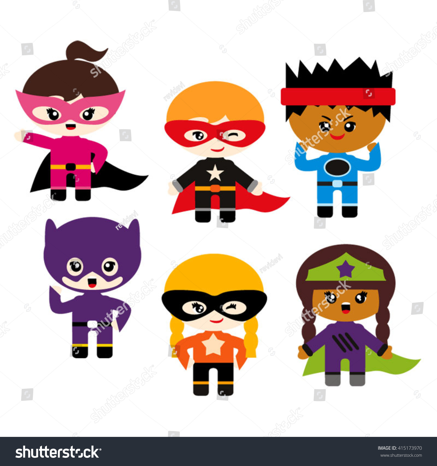 Cute Superhero Vector Stock Vector 415173970 - Shutterstock