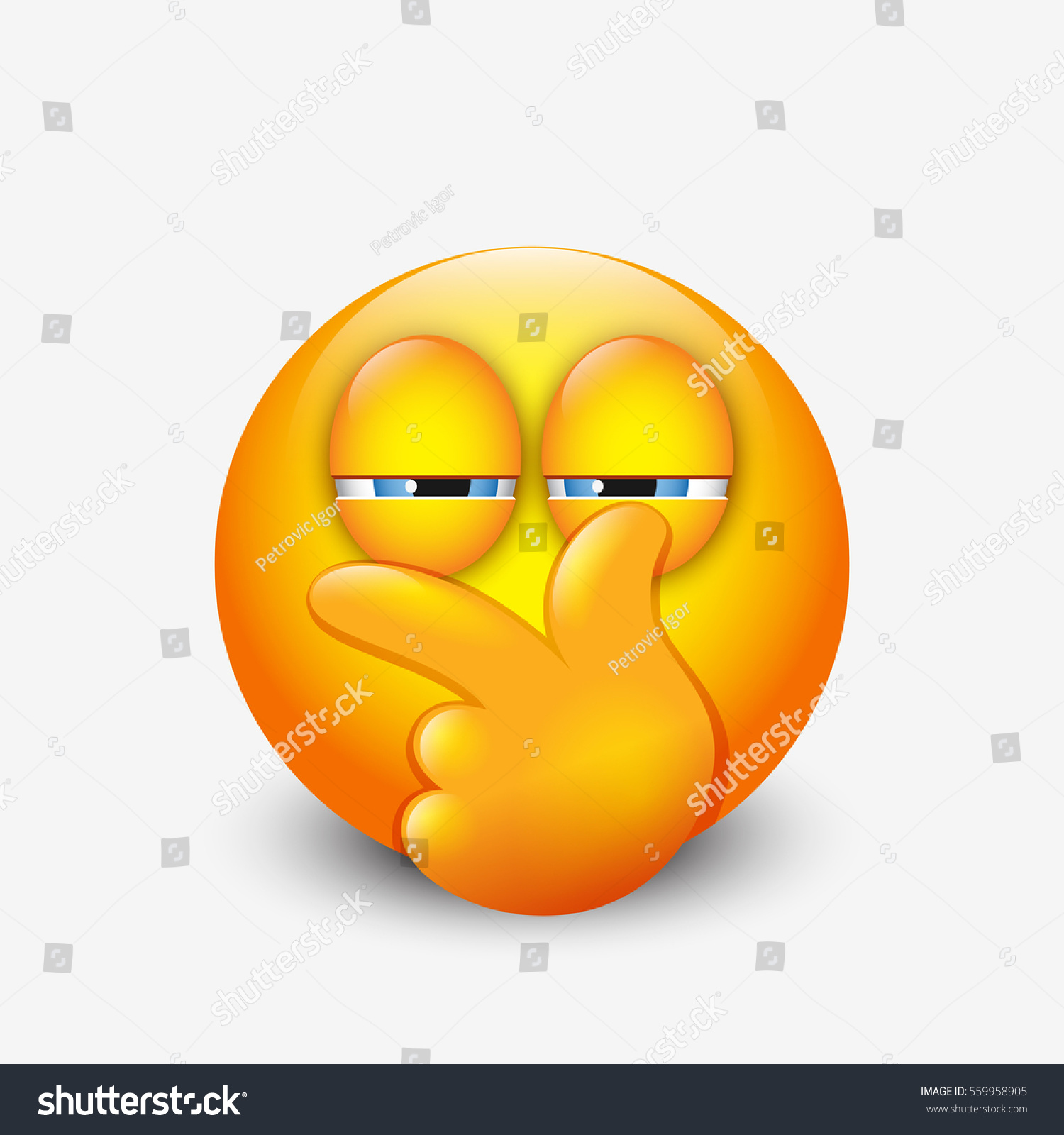 Cute Suspicious Emoticon Emoji Vector Illustration: Vector có sẵn (miễn ...
