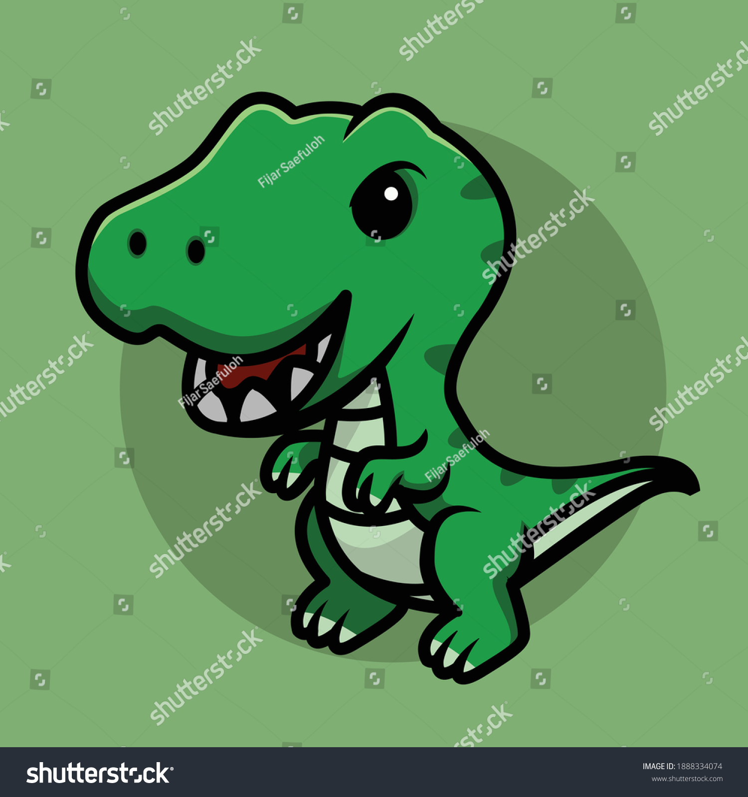 Cute T Rex Icon Logo Vector Stock Vector (Royalty Free) 1888334074