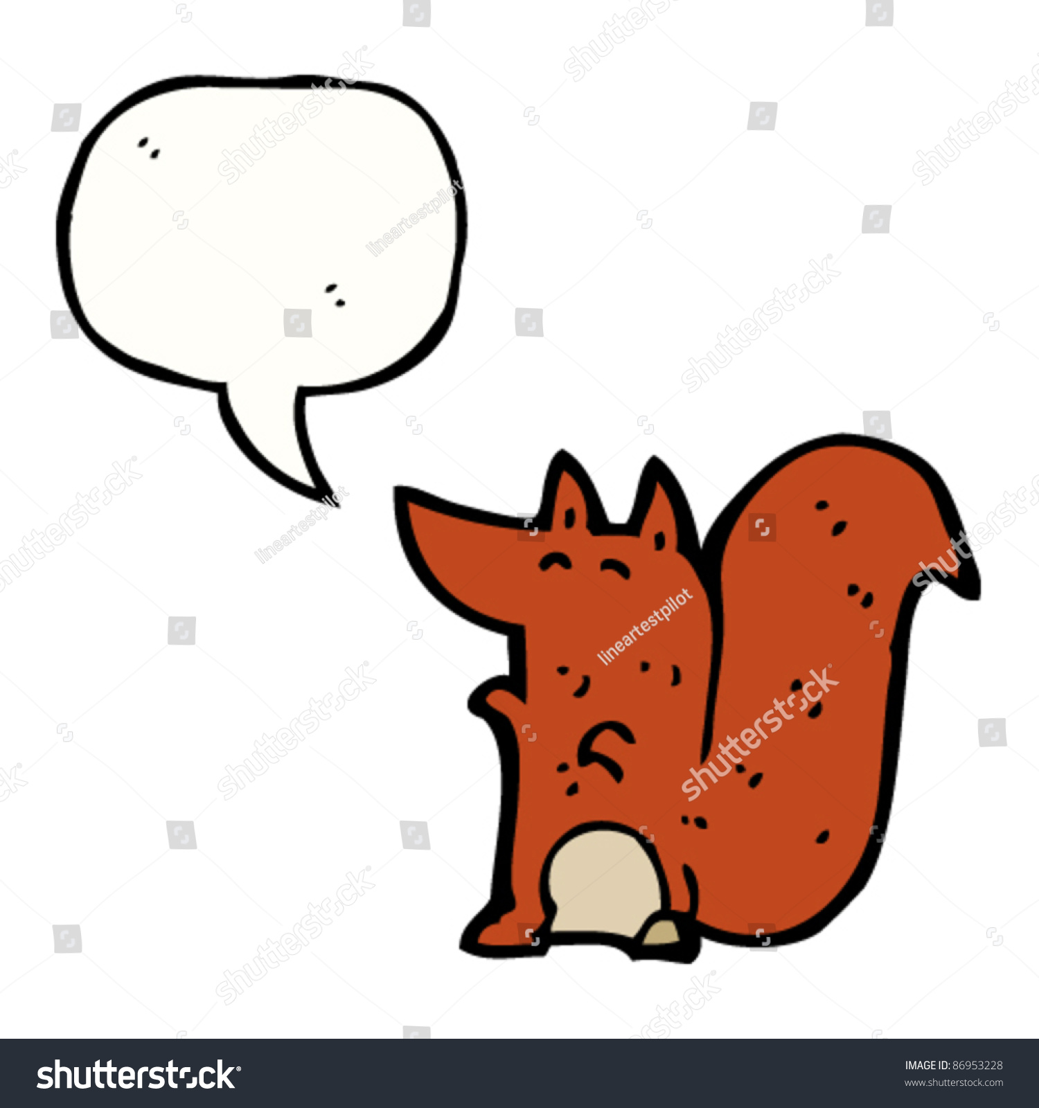 Cute Talking Squirrel Cartoon Stock Vector (Royalty Free) 86953228 ...