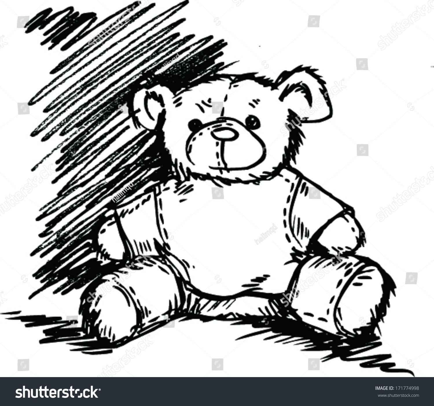Cute Teddy Bear Doodle Illustration Stock Vector (Royalty Free ...