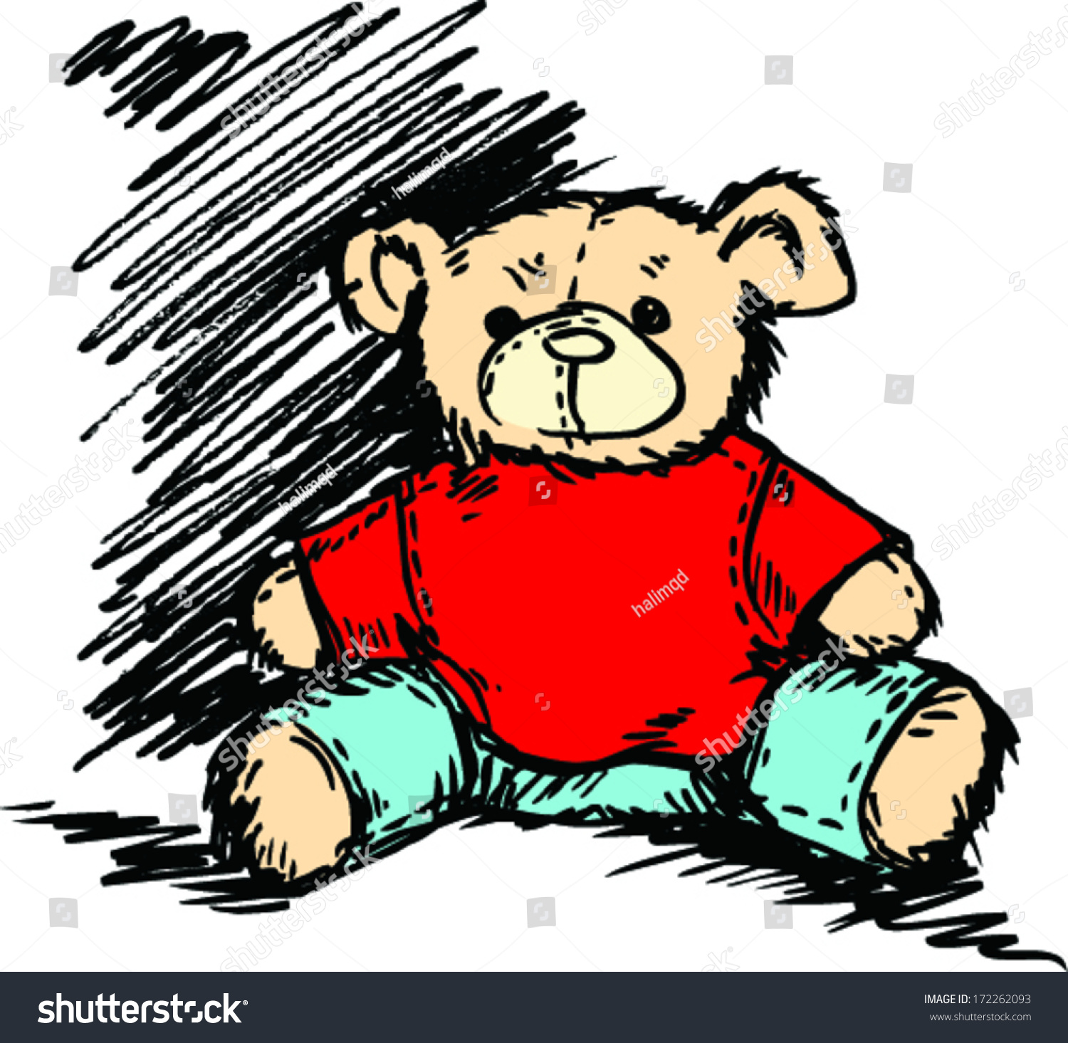Cute Teddy Bear Doodle Illustration Stock Vector (Royalty Free ...