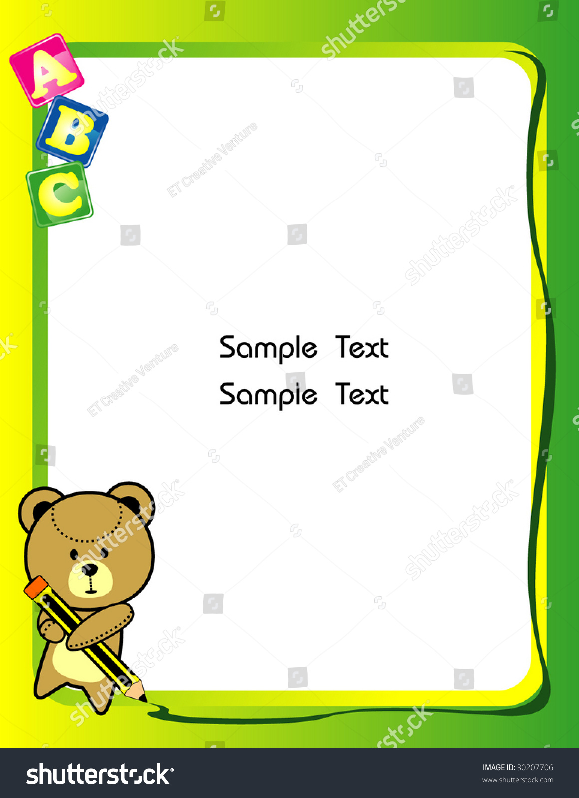 Cute Teddy Bear Frame Stock Vector (Royalty Free) 30207706