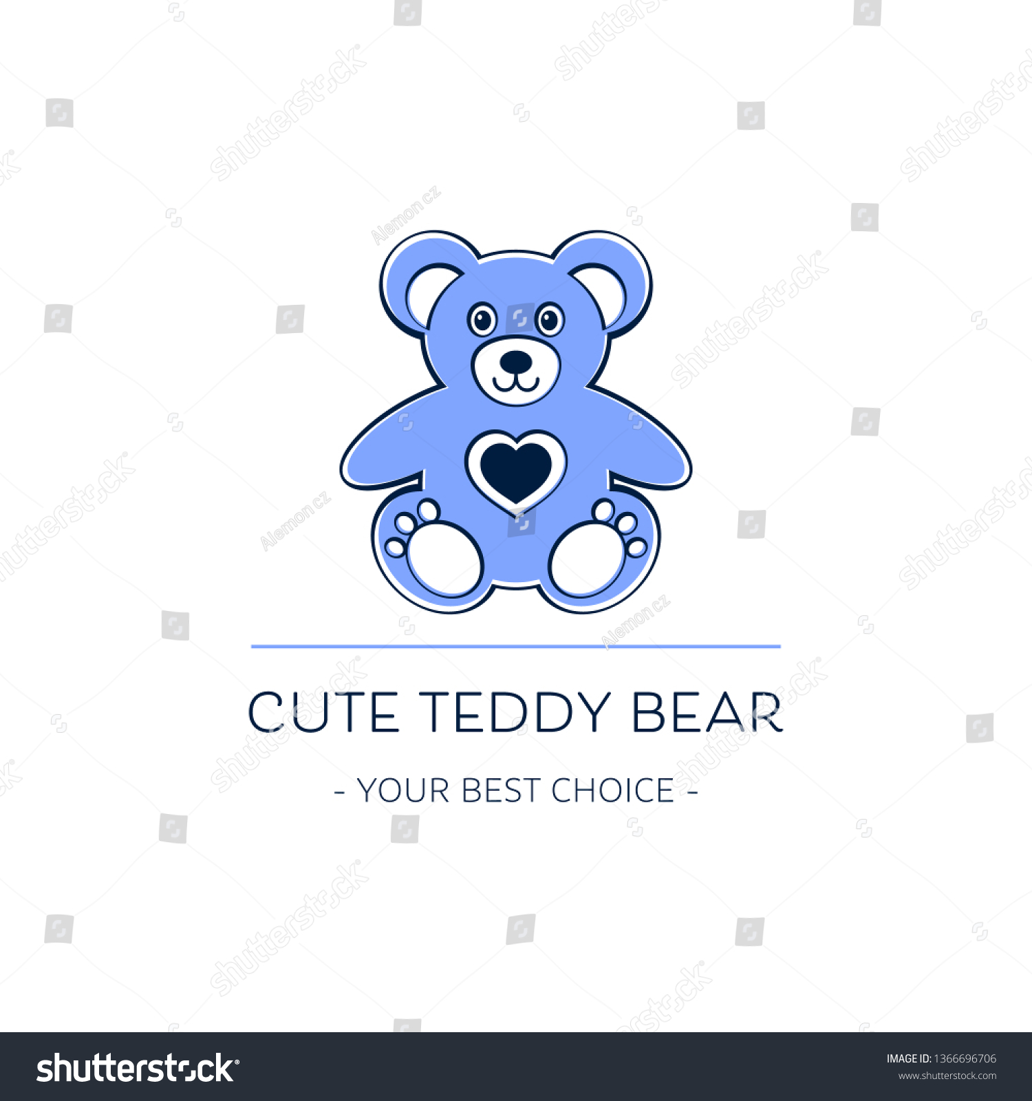 Cute Teddy Bear Logo Template Design Stock Vector (Royalty Free ...