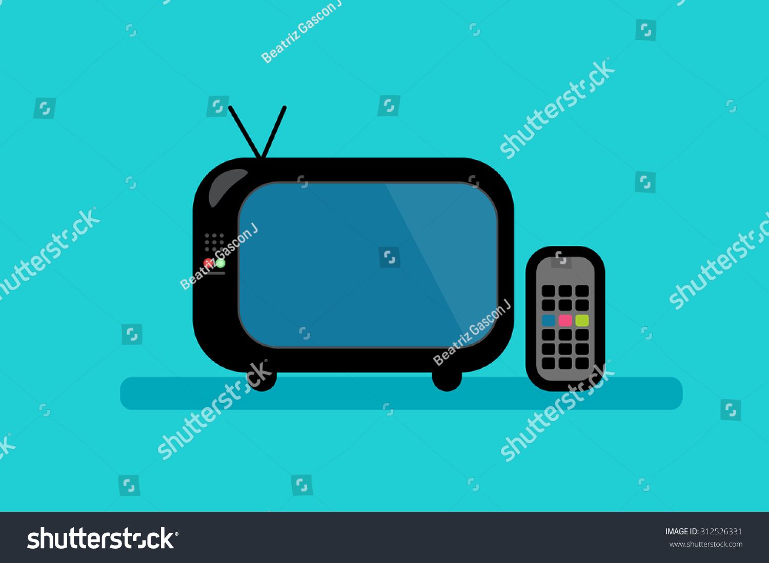 Cute Television Stock Vector (Royalty Free) 312526331
