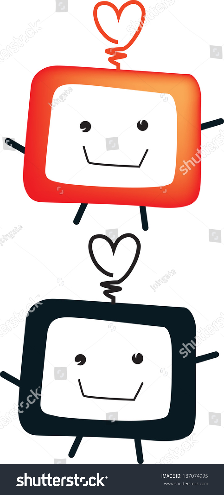 Cute Television Vector Character Stock Vector (Royalty Free) 187074995 ...