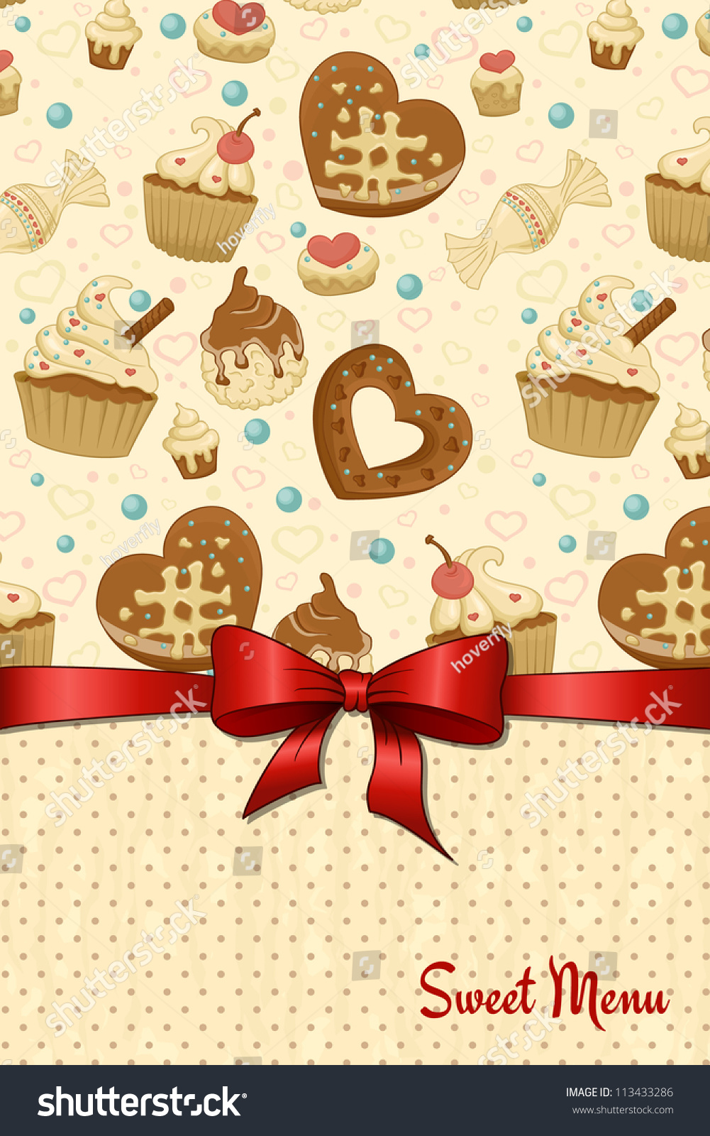 Cute Template Sweet Menu Stock Vector (Royalty Free) 113433286 ...