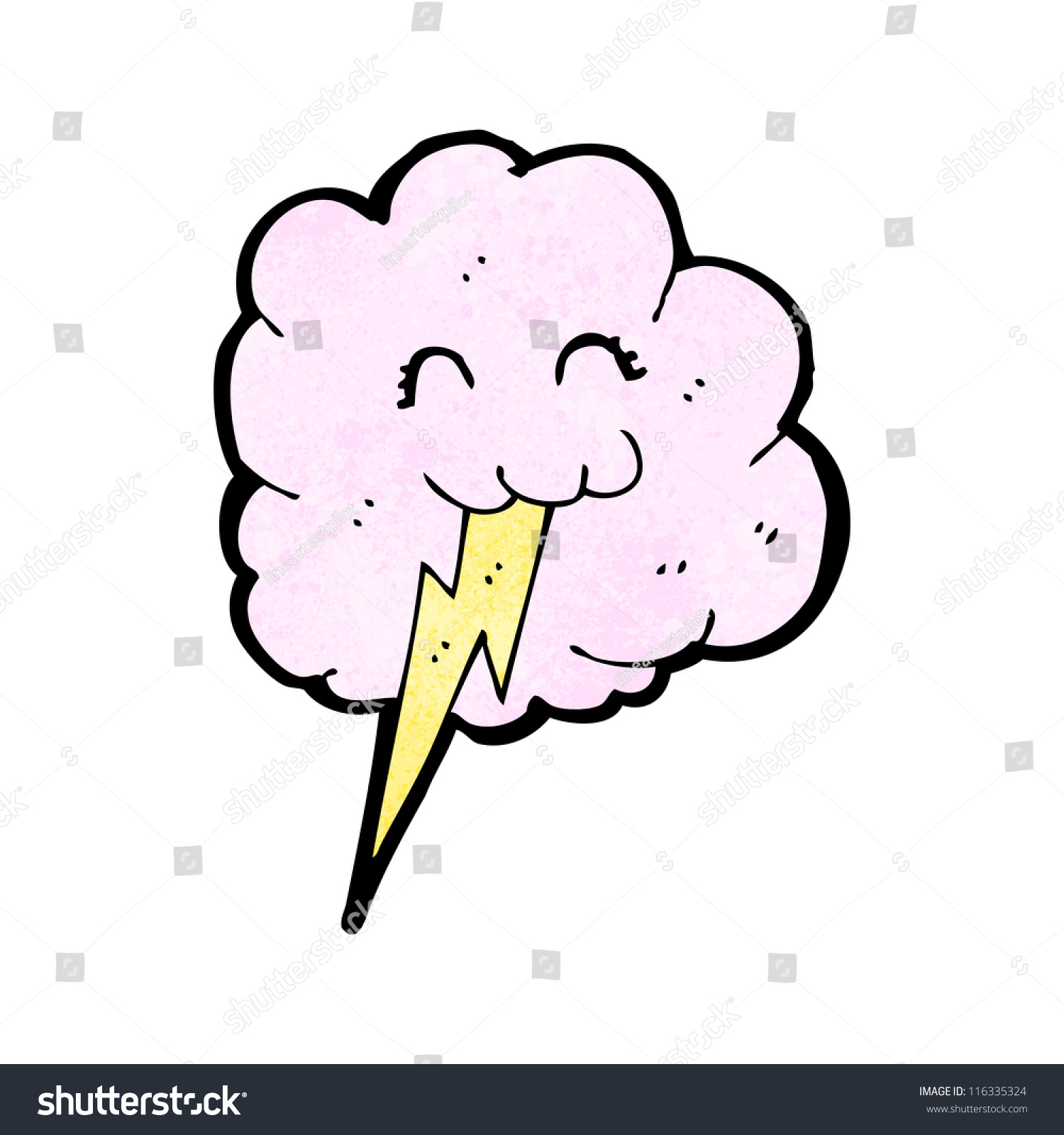 Cute Thunder Cloud Cartoon Stock Vector (Royalty Free) 116335324
