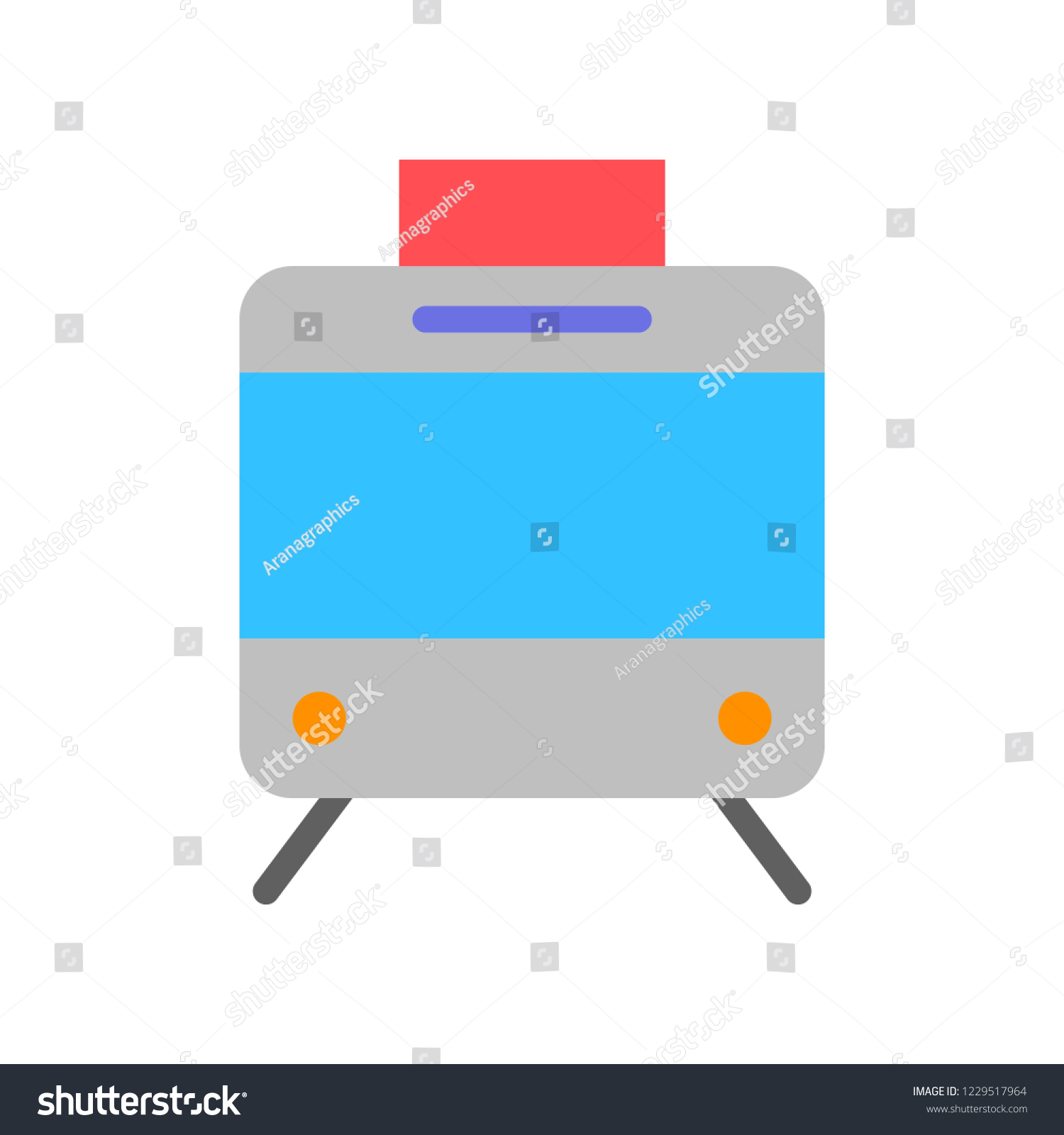 Cute Train Flat Design Icon Set Stock Vector (Royalty Free) 1229517964 ...