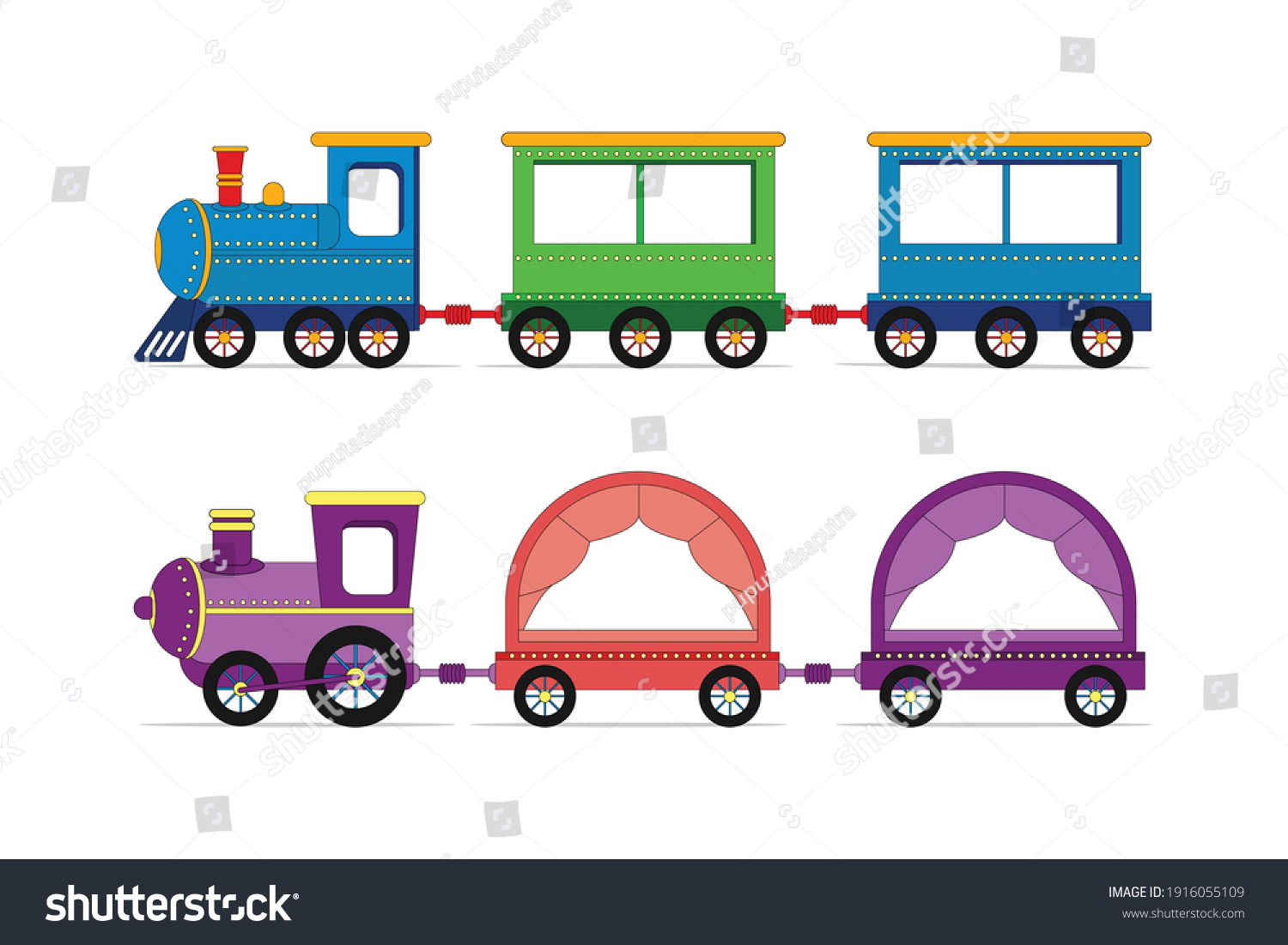 Cute Train Simple Vector Illustration Stock Vector (Royalty Free ...