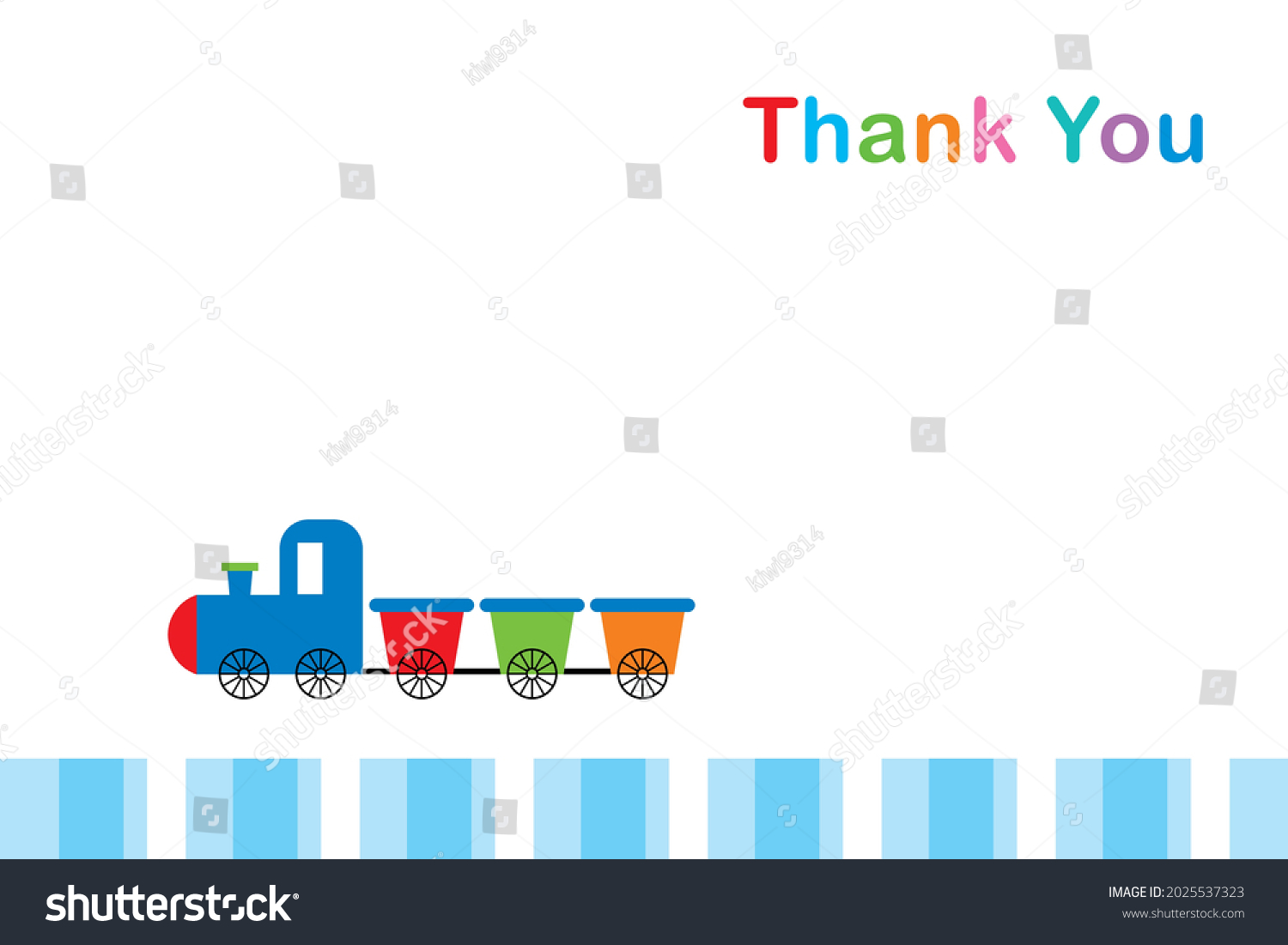 Cute Train Thank You Vector Stock Vector (Royalty Free) 2025537323