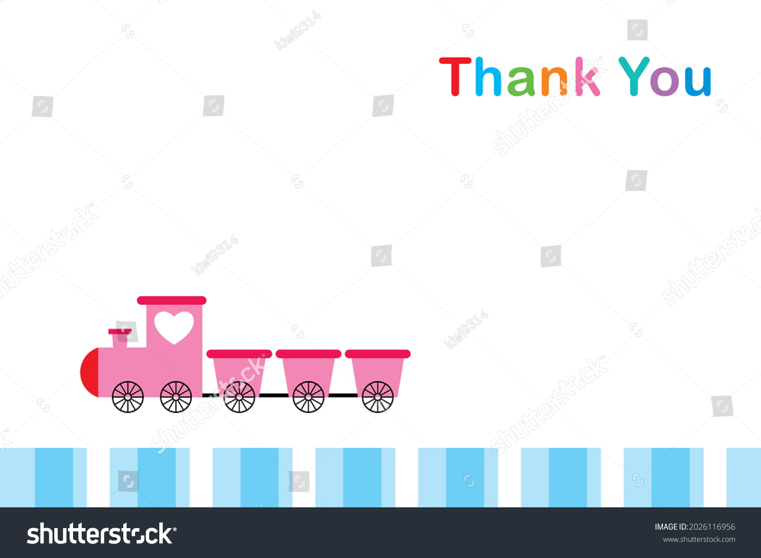 Cute Train Thank You Vector Stock Vector (Royalty Free) 2026116956 ...