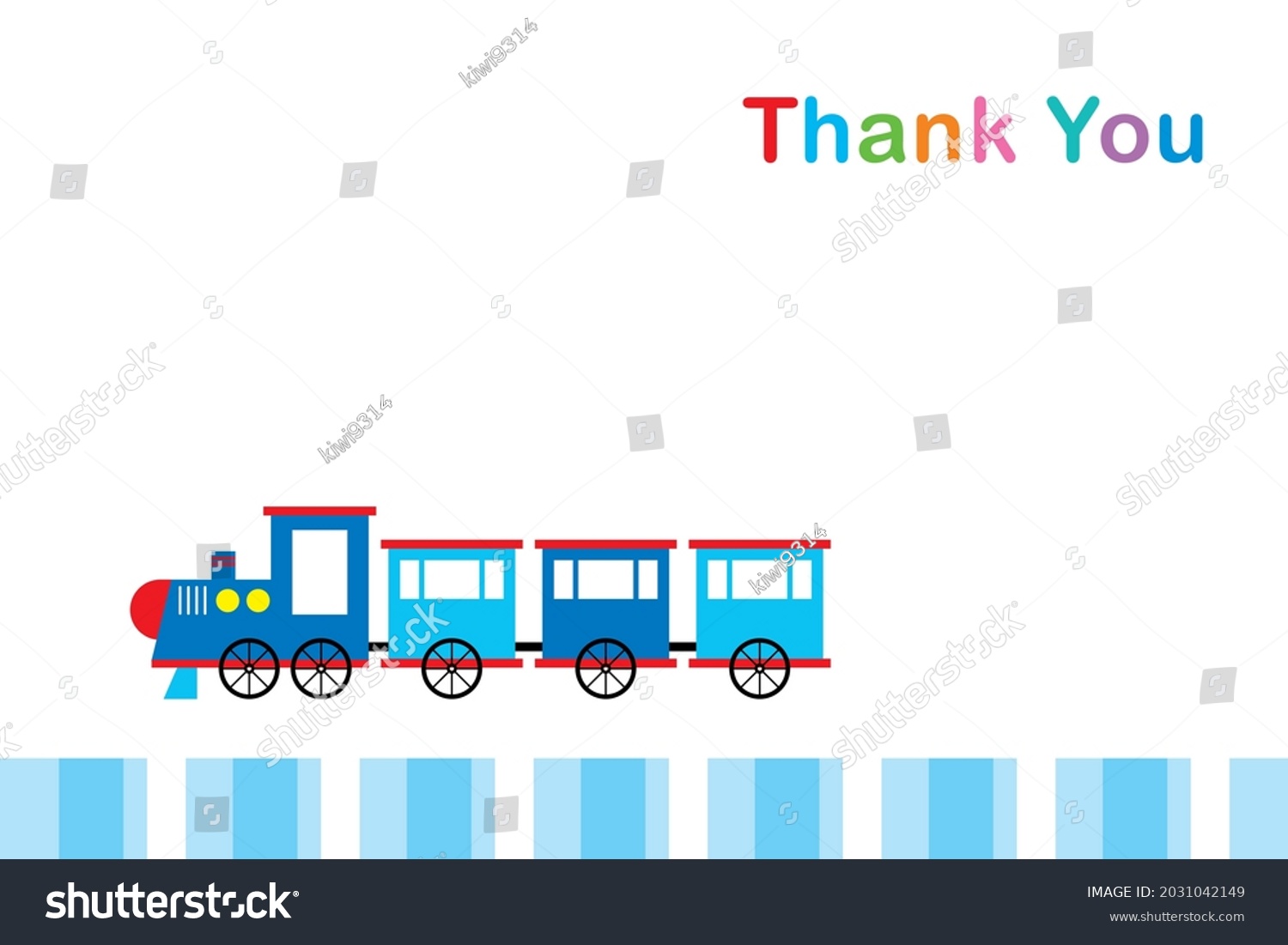Cute Train Thank You Vector Stock Vector (Royalty Free) 2031042149