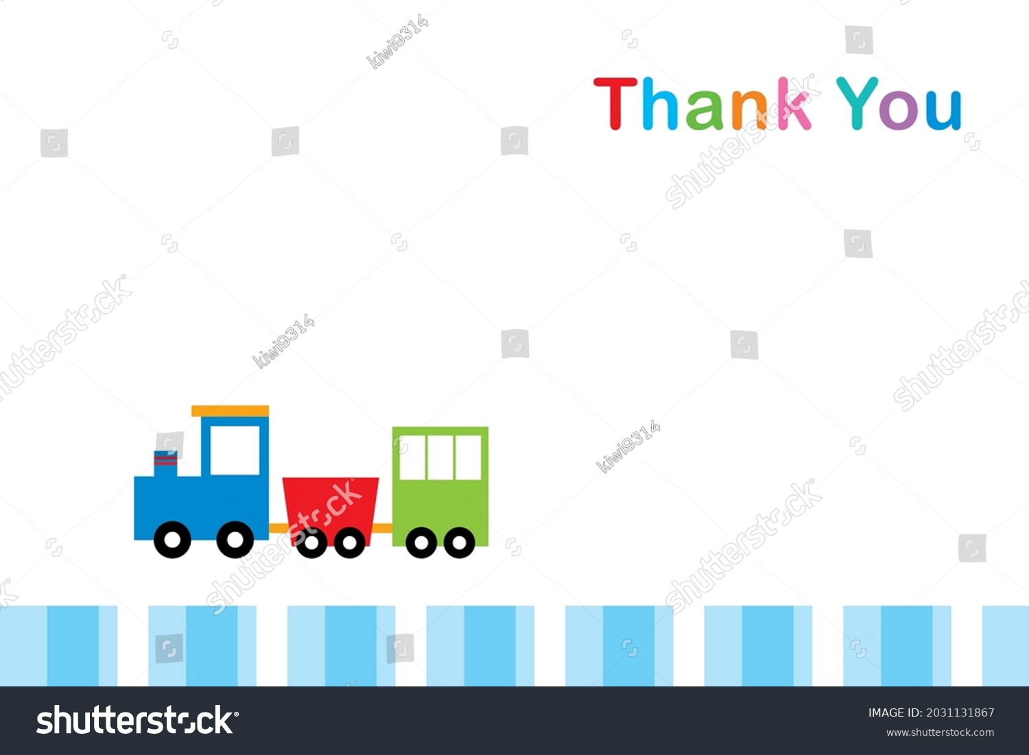 Cute Train Thank You Vector Stock Vector (Royalty Free) 2031131867