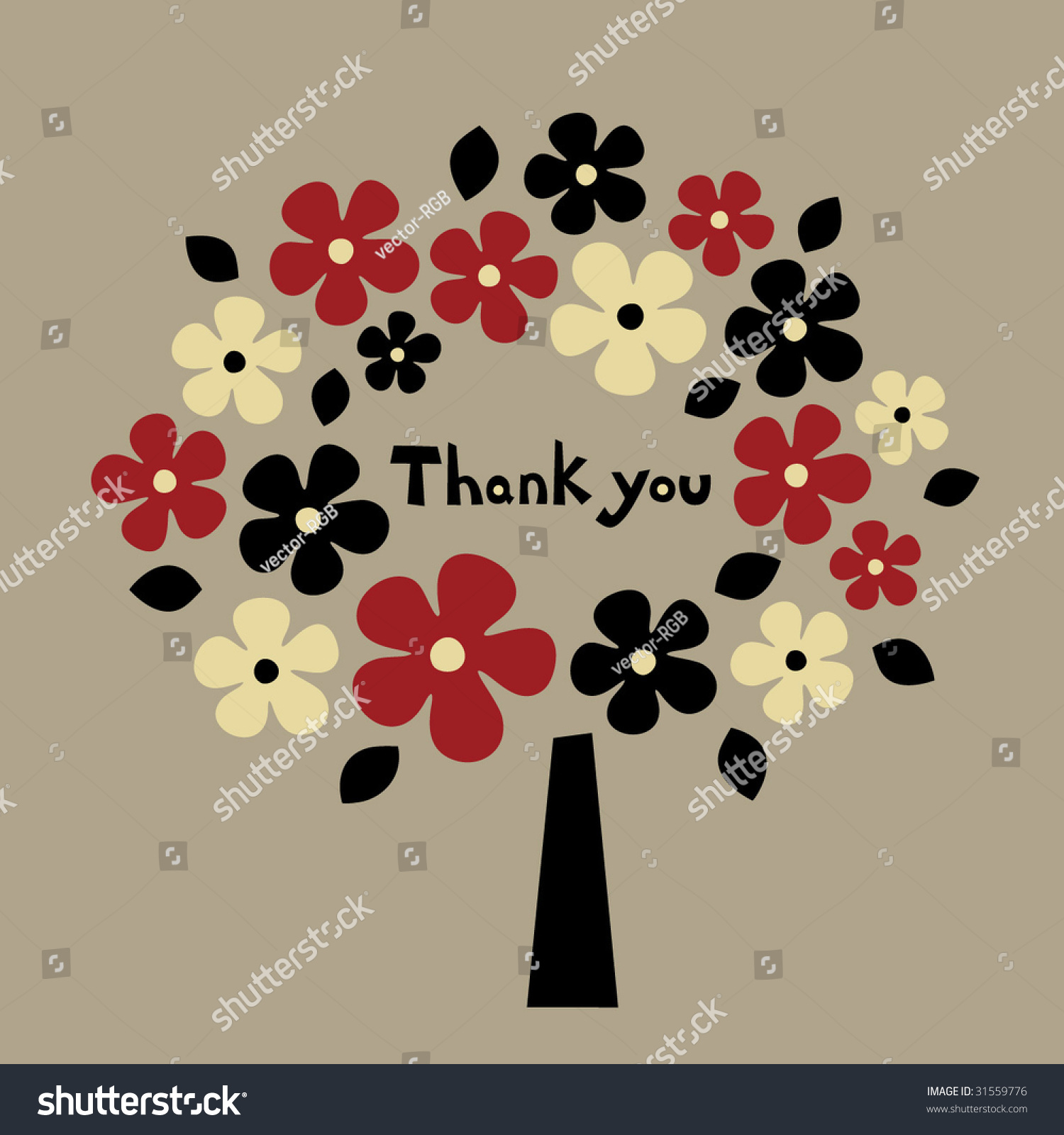 Cute Tree Card Design Stock Vector (Royalty Free) 31559776 | Shutterstock
