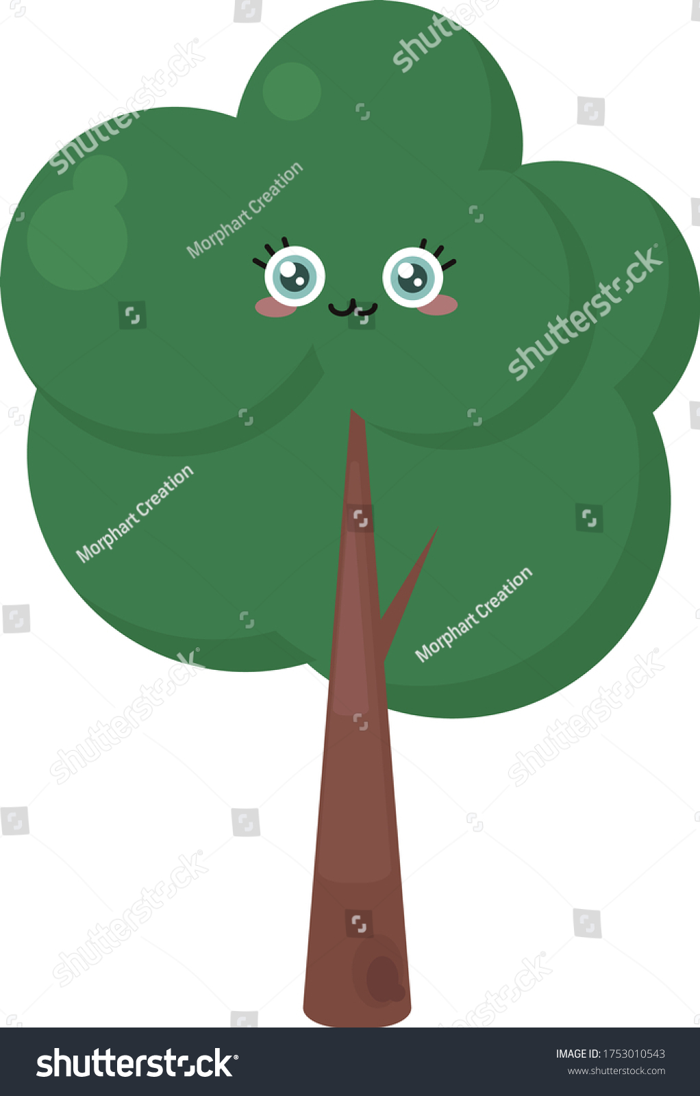 Cute Tree Illustration Vector On White Stock Vector (Royalty Free ...