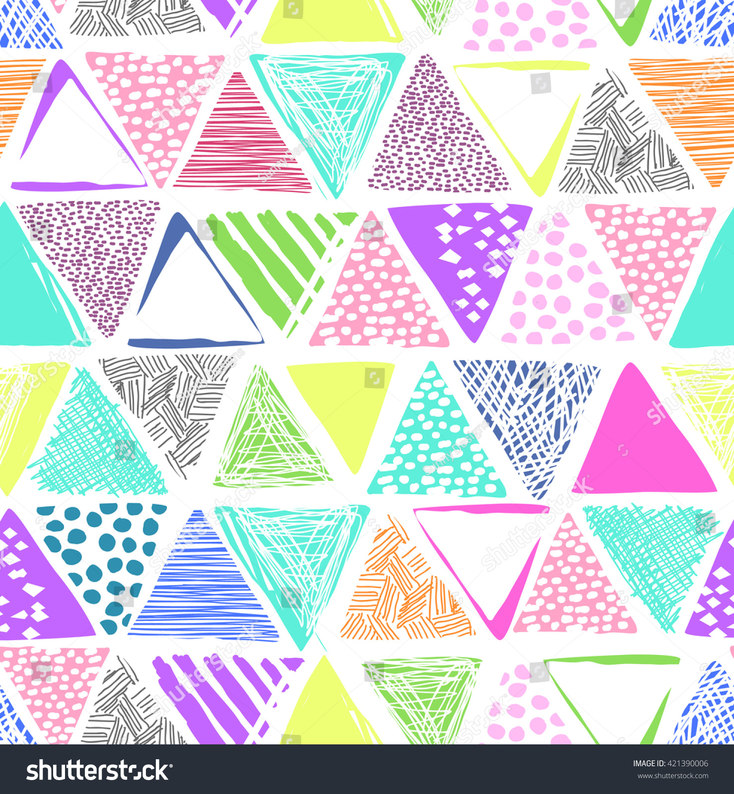 Cute Triangle Print Seamless Background Stock Vector (Royalty Free ...