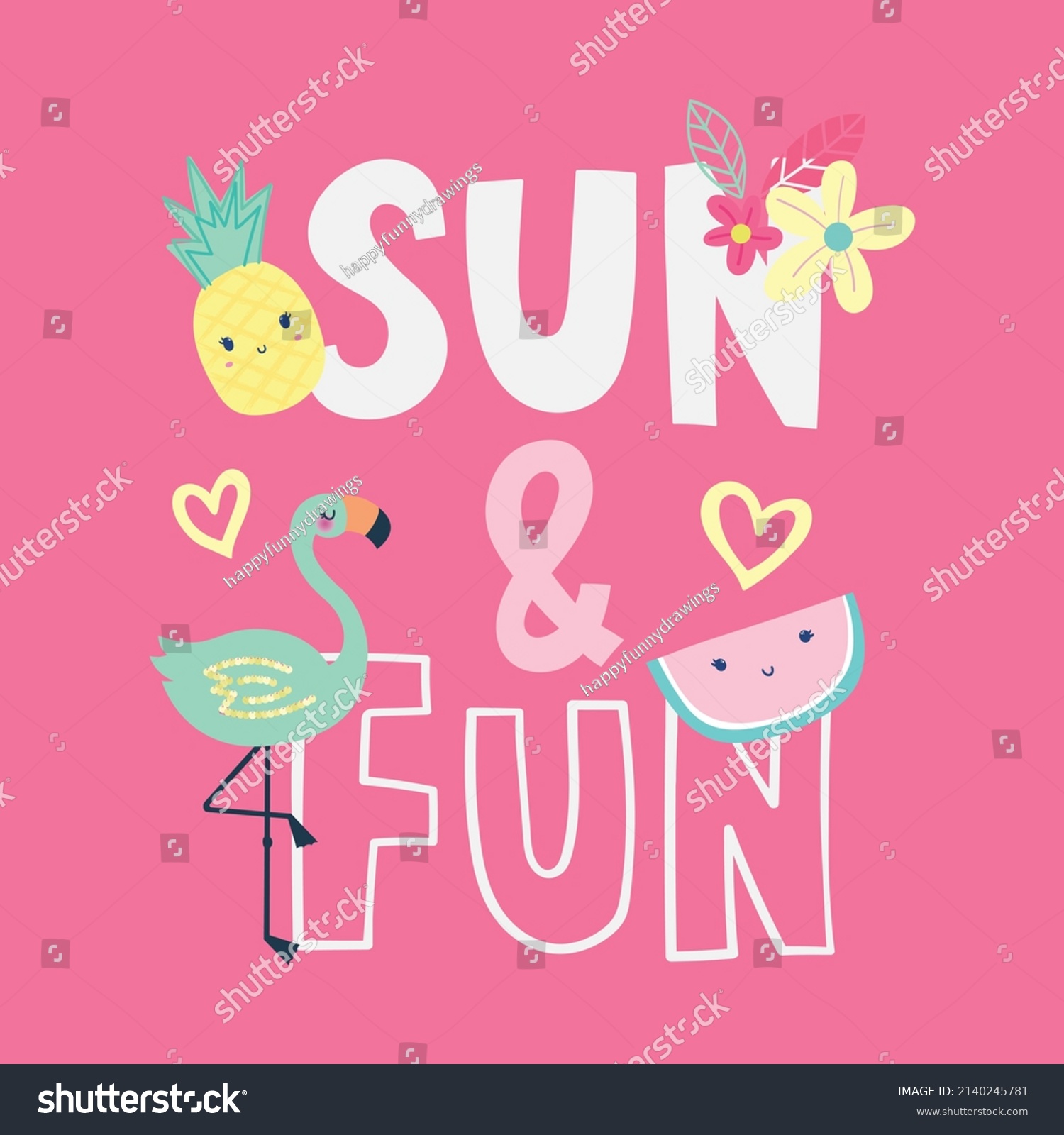Cute Tropical Slogan Typography Vector Illustration Stock Vector ...