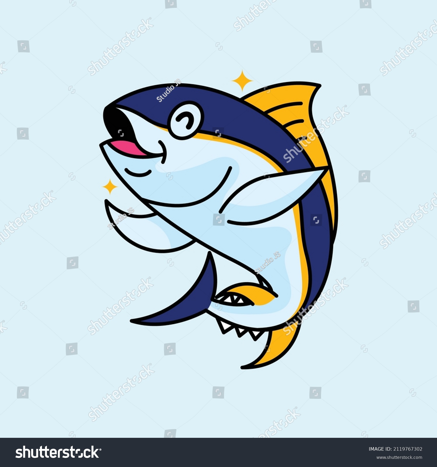 Cute Tuna Fish Logo Vector Template Stock Vector (Royalty Free ...