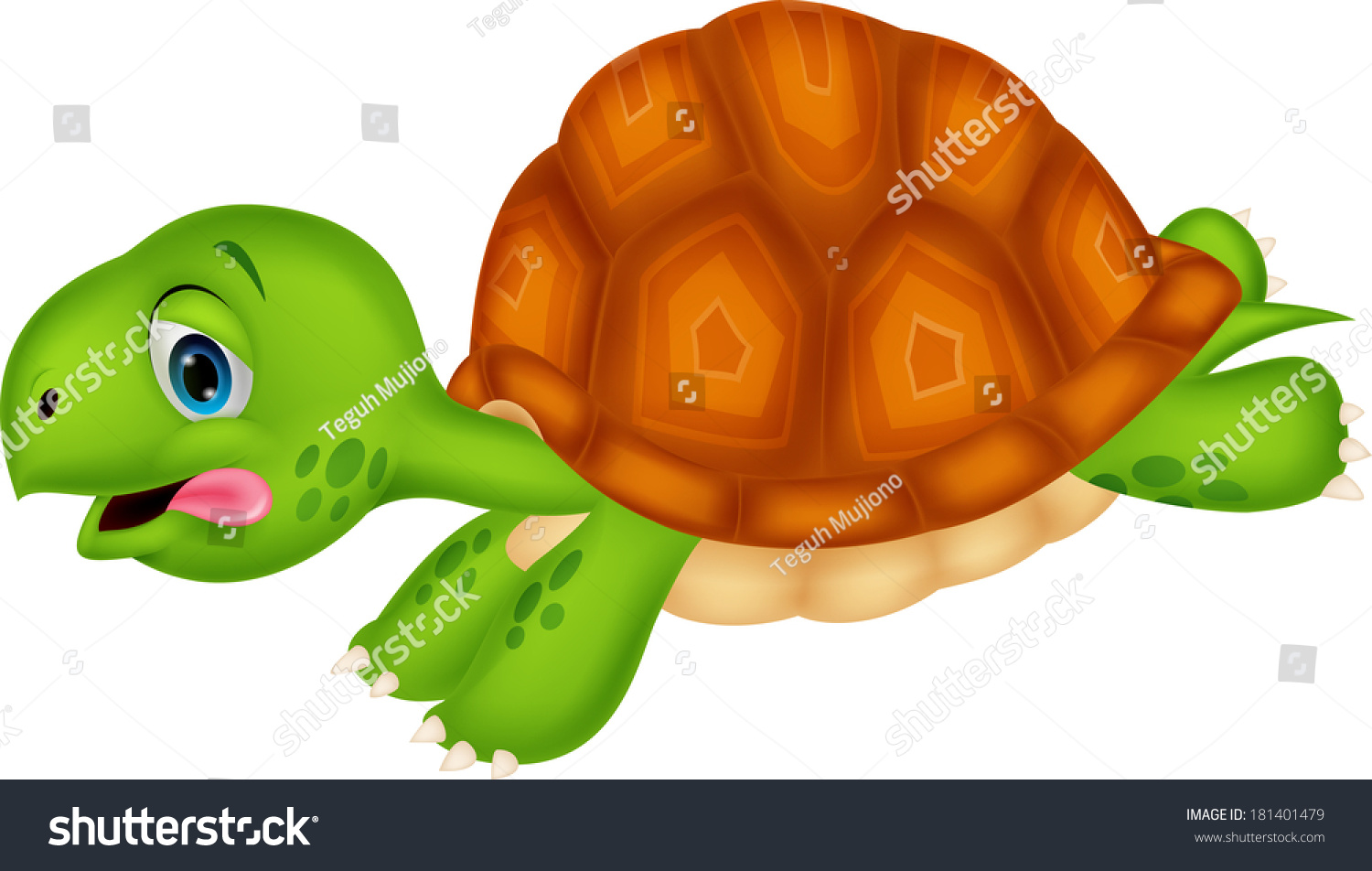 Cute Turtle Cartoon Running Stock Vector 181401479 : Shutterstock