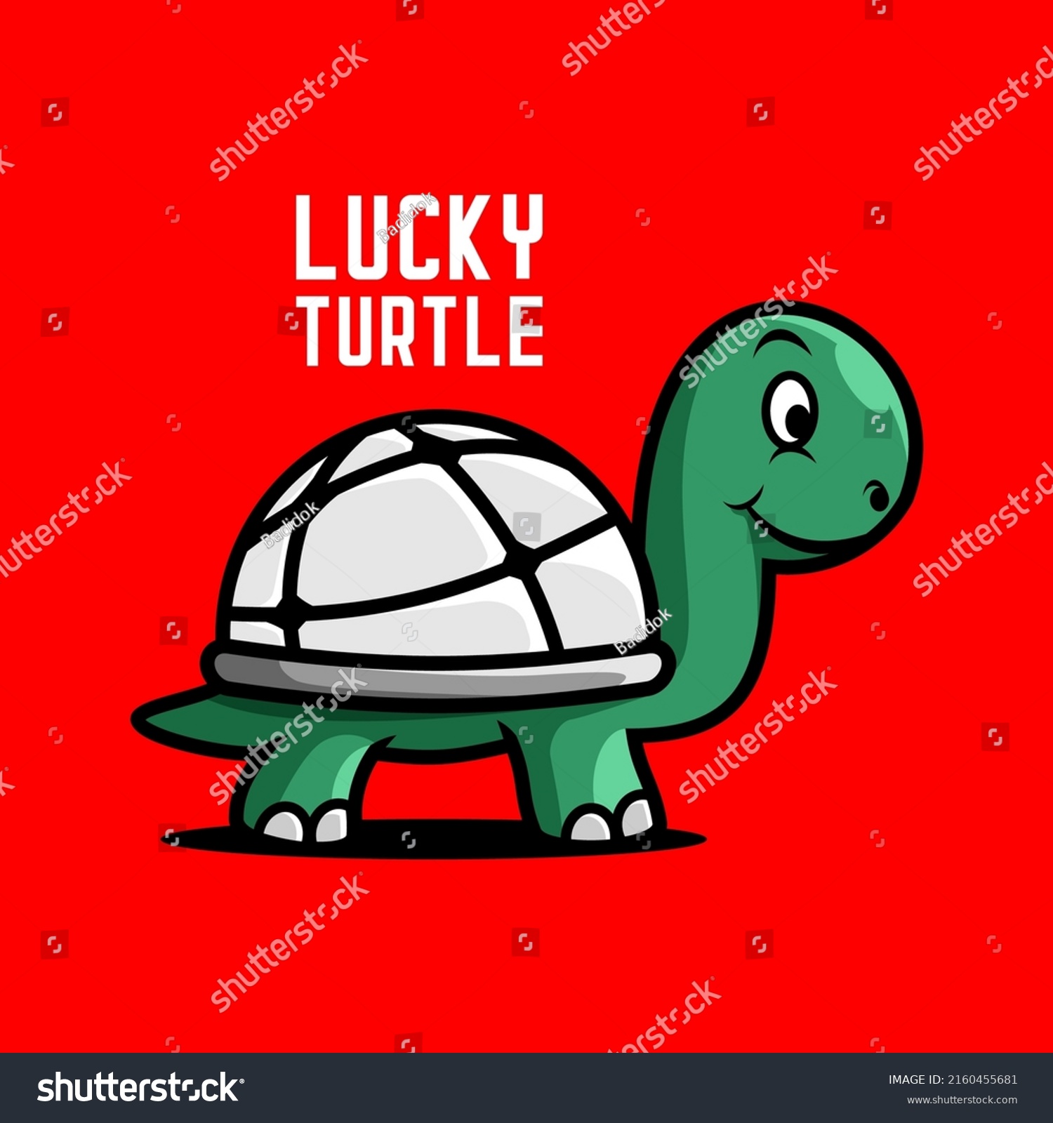 Cute Turtle Cartoon Vector On Red Stock Vector (Royalty Free ...