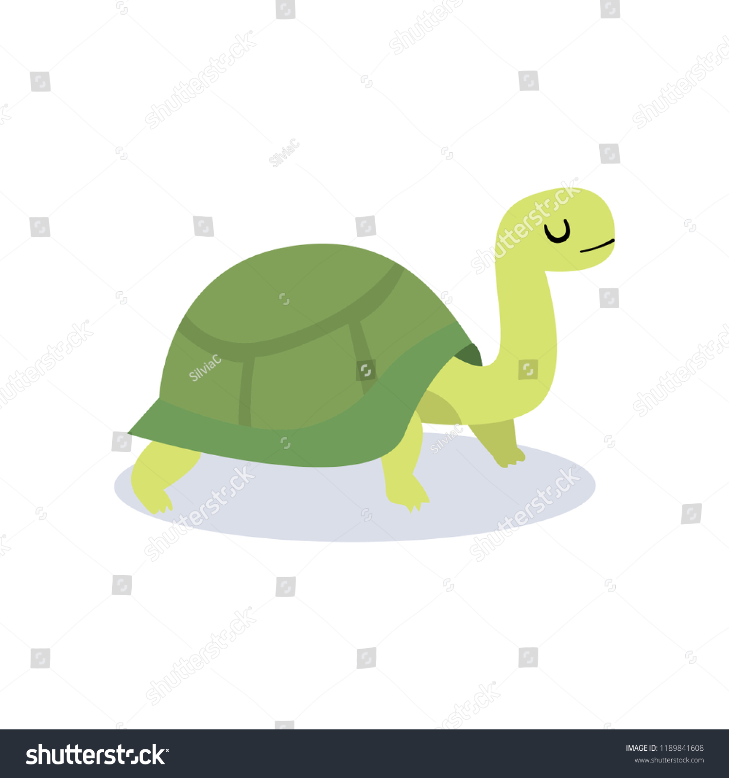 Cute Turtle Character Cartoon Vector Illustration Stock Vector (Royalty ...