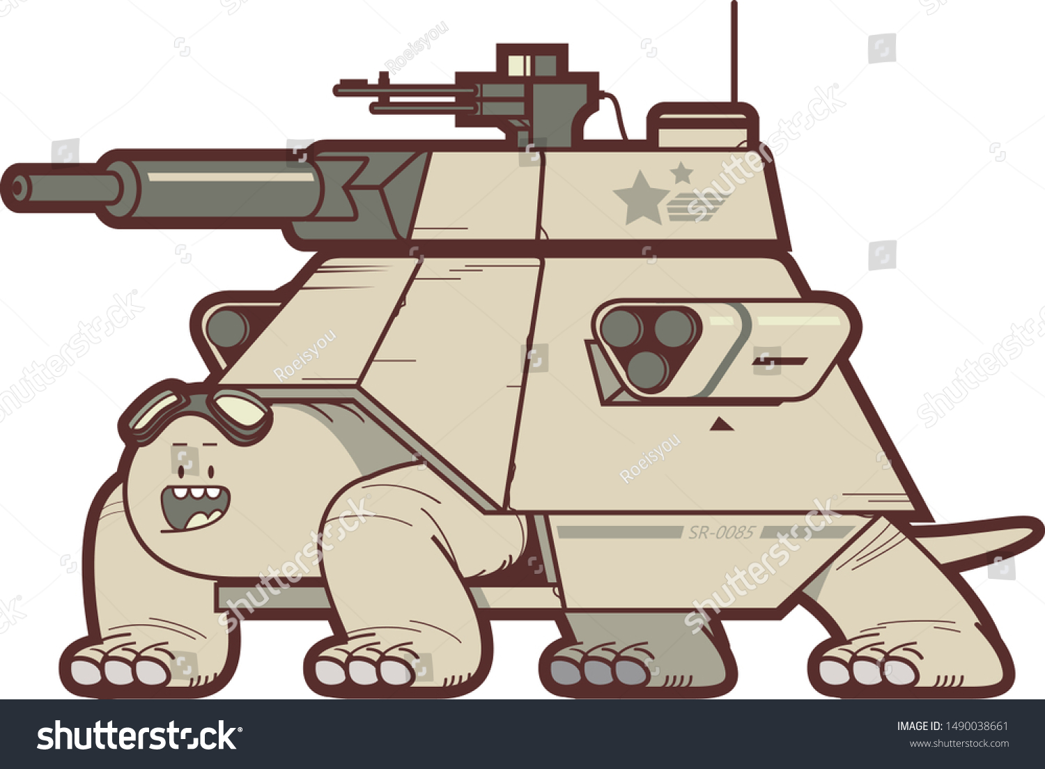 Cute Turtle Tank Vector Illustration Stock Vector (Royalty Free ...