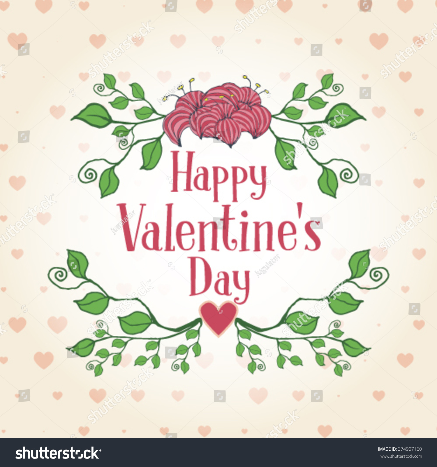 Cute Valentine Vector Background Template Illustration Stock Vector ...