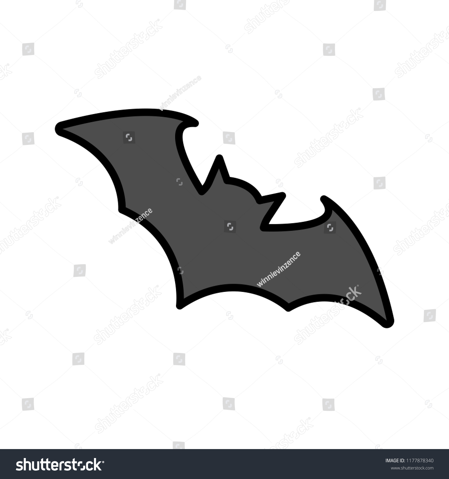 Cute Vampire Bat Icon Stock Vector (Royalty Free) 1177878340 | Shutterstock