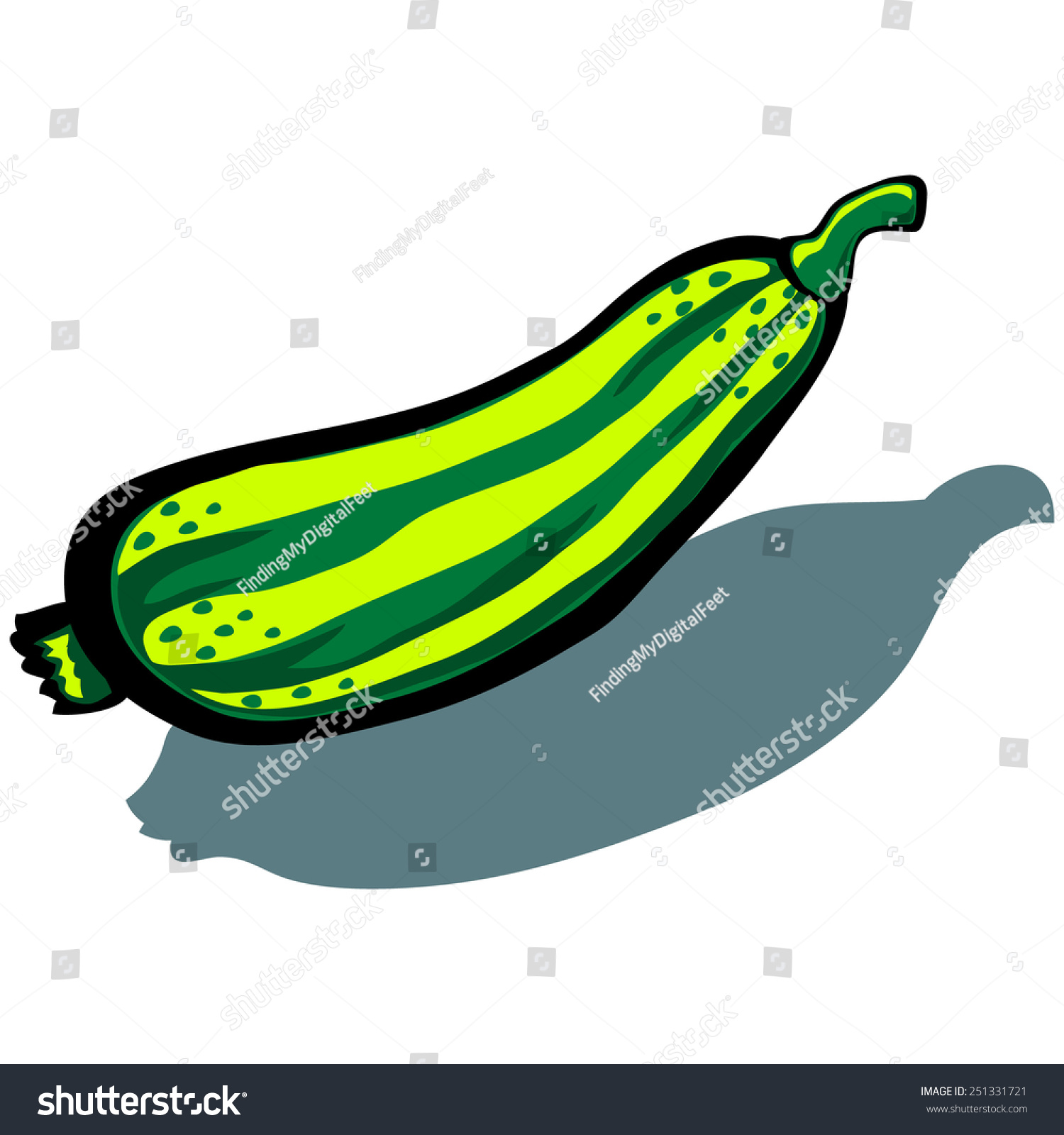 Cute Vector Cartoon Zucchini - 251331721 : Shutterstock