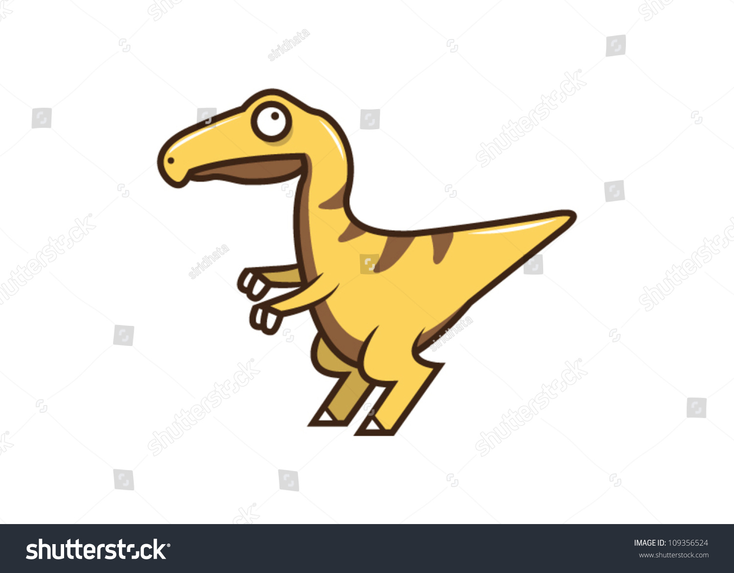 Cute Velociraptor Vector Stock Vector 109356524 - Shutterstock