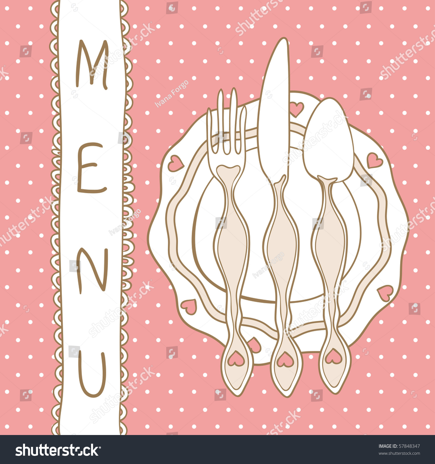 Cute Vintage Menu Background Stock Vector 57848347 - Shutterstock