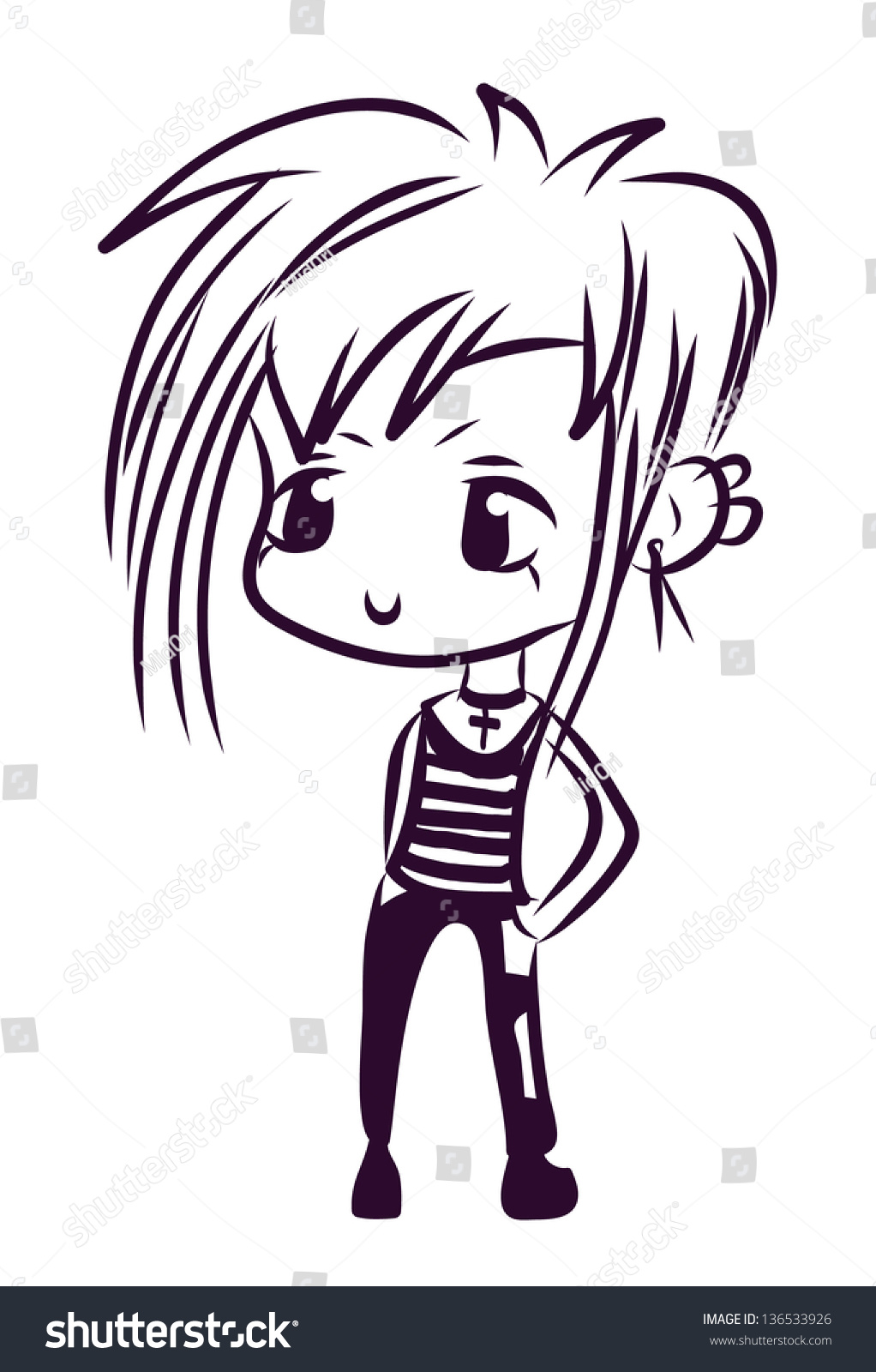 Cute Visual Kei Chibi Boy: เวกเตอร์สต็อก (ปลอดค่าลิขสิทธิ์) 136533926 ...